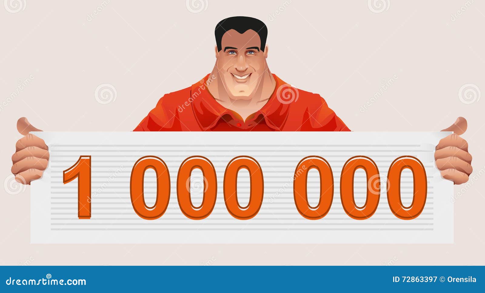 Man Holding Ticket To Win. Check for Million Stock Vector ...