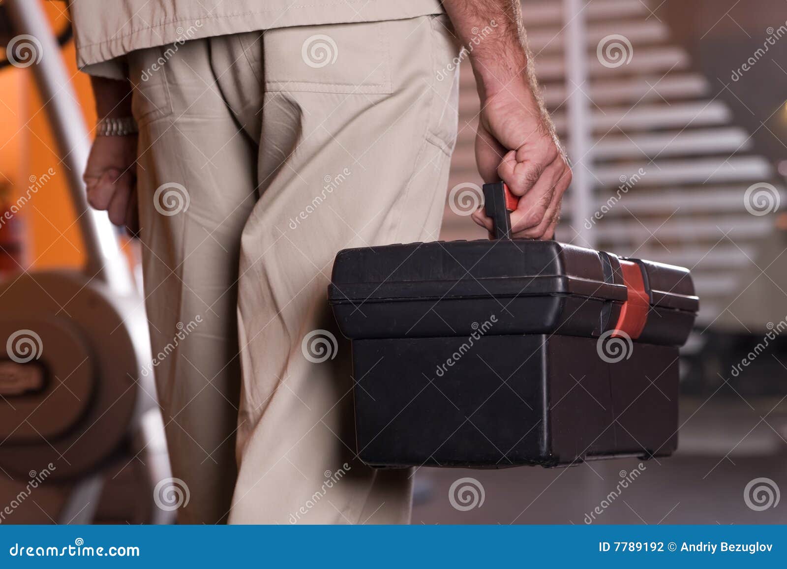 Man holding tool box stock photo. Image of maintenance - 7789192