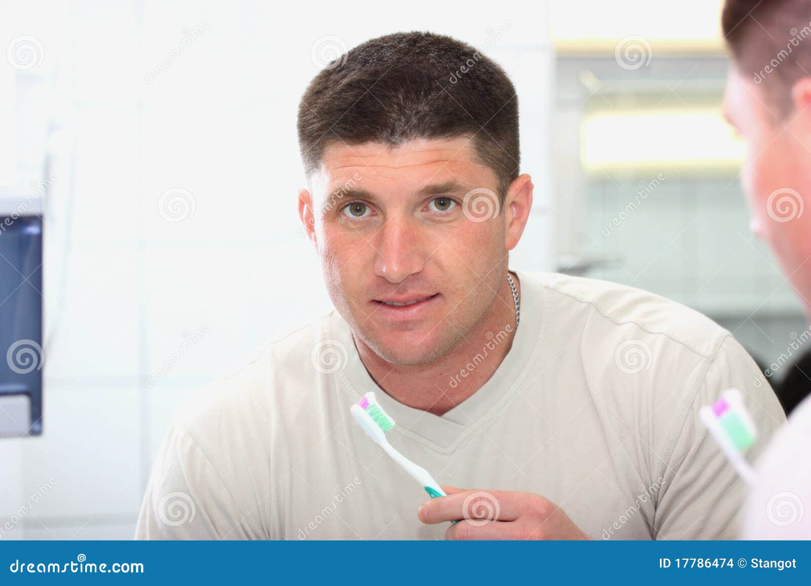A man holding toothbrush stock photo. Image of health - 17786474