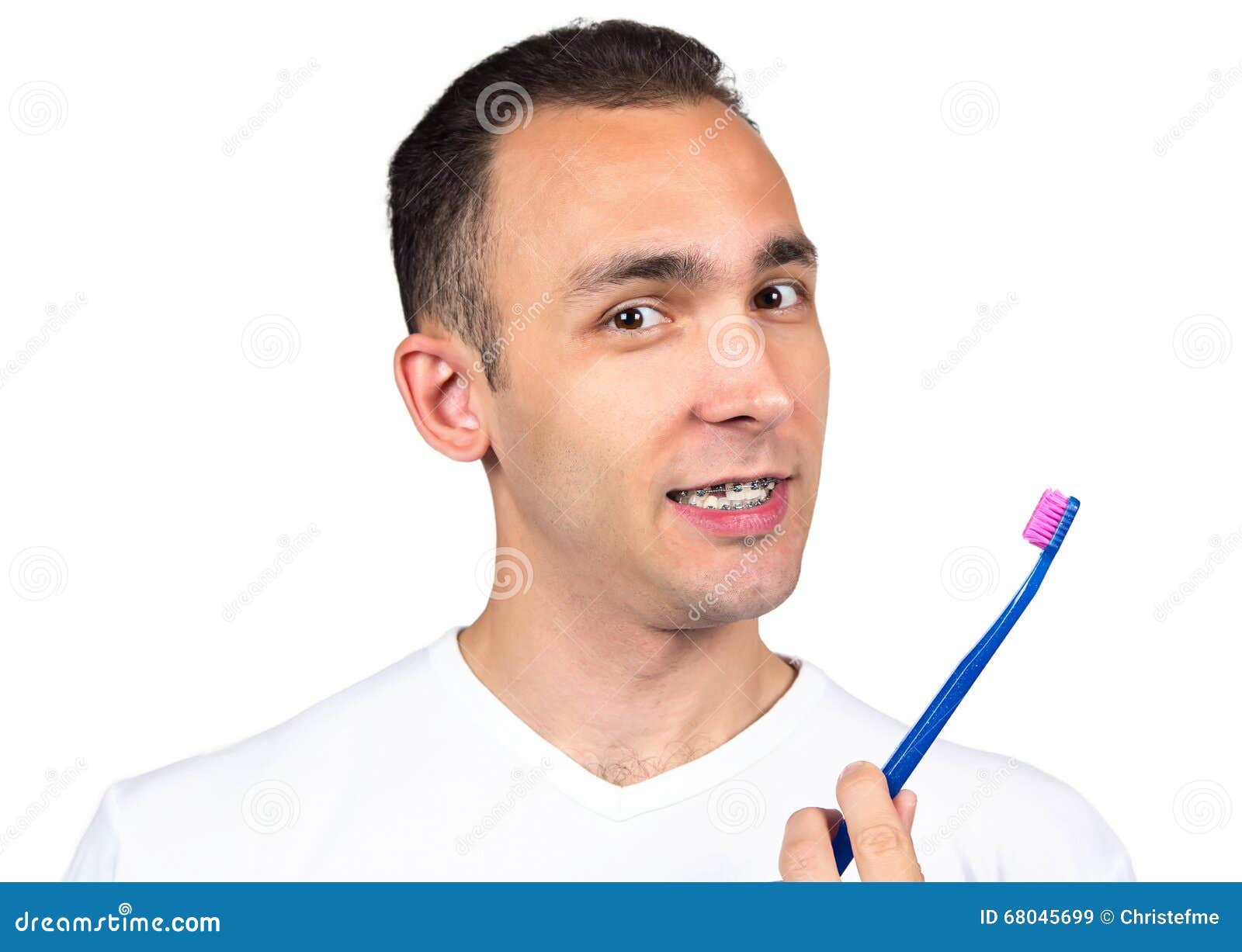 Man holding toothbrush stock image. Image of teeth, people - 68045699