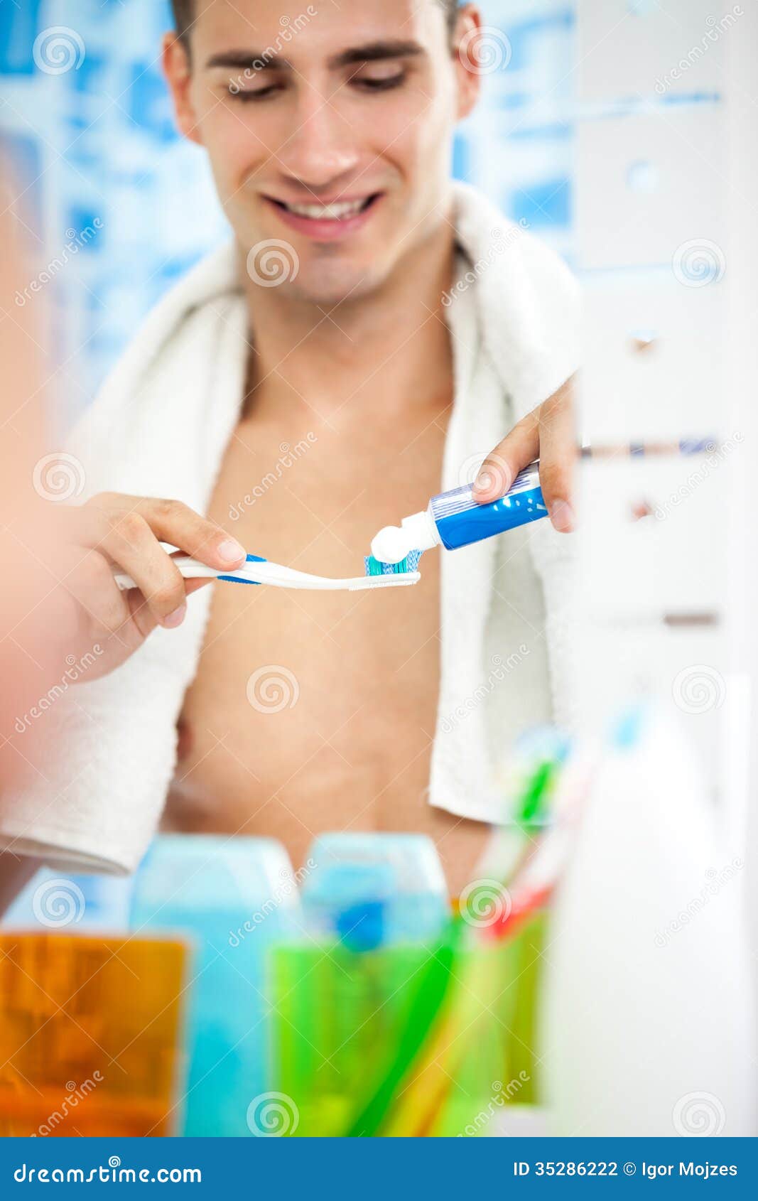 Man Holding Toothbrush and Toothpaste Stock Photo - Image of dentist ...