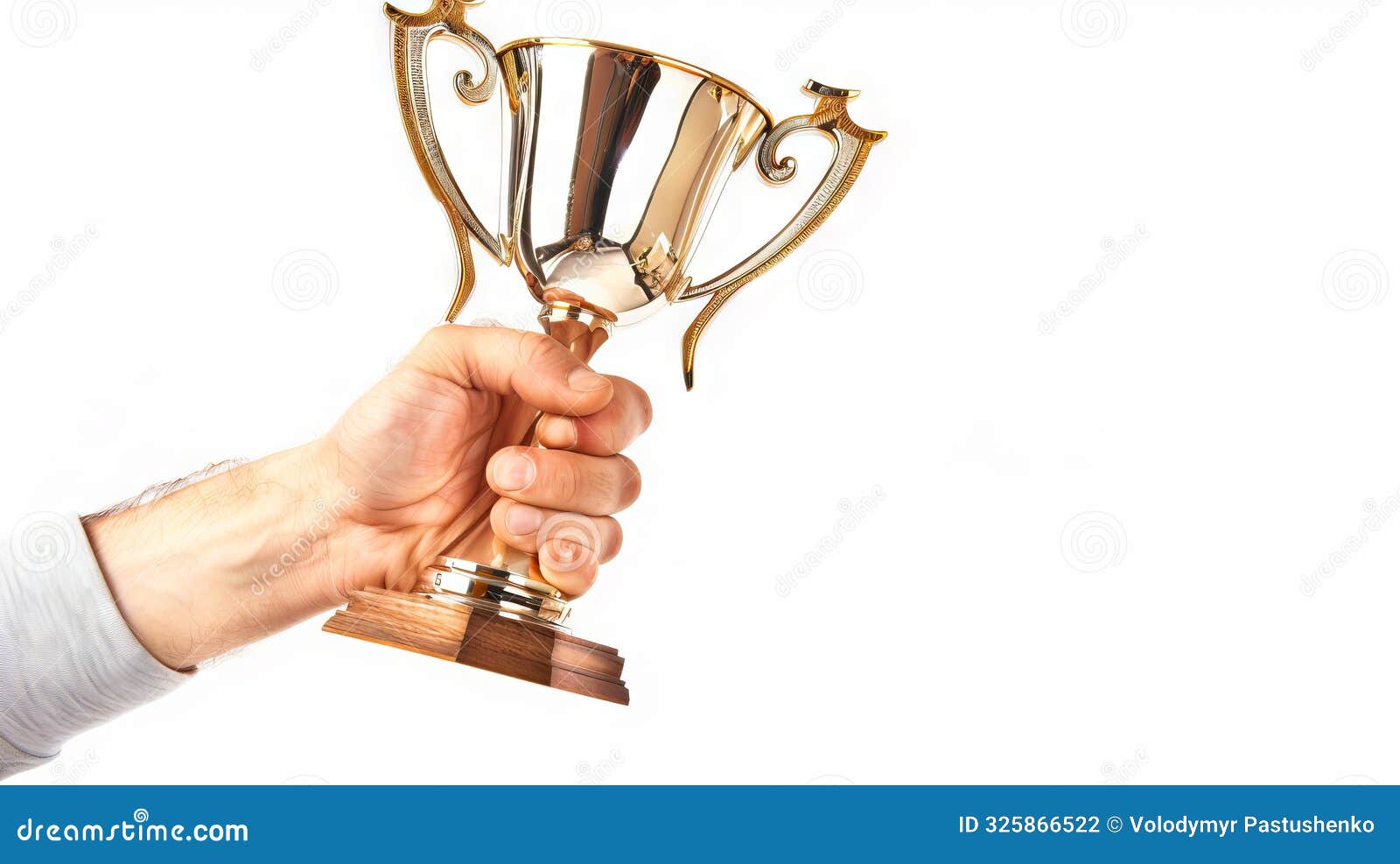 A Man Holding a Trophy Cup in His Hand Stock Photo - Image of accessory ...