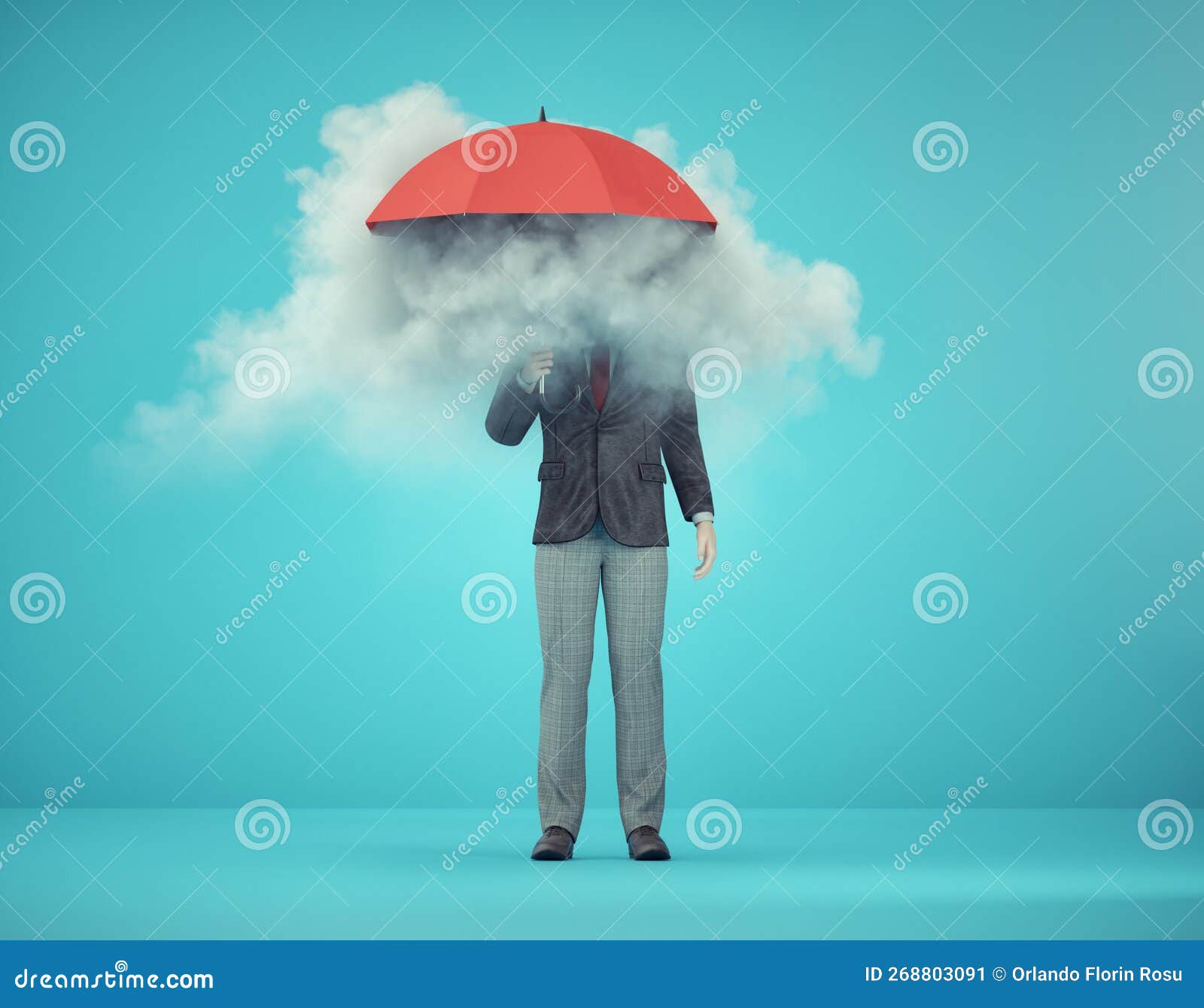 The Concept Of Anxiety Disorders. A Depressed African Woman Under ...