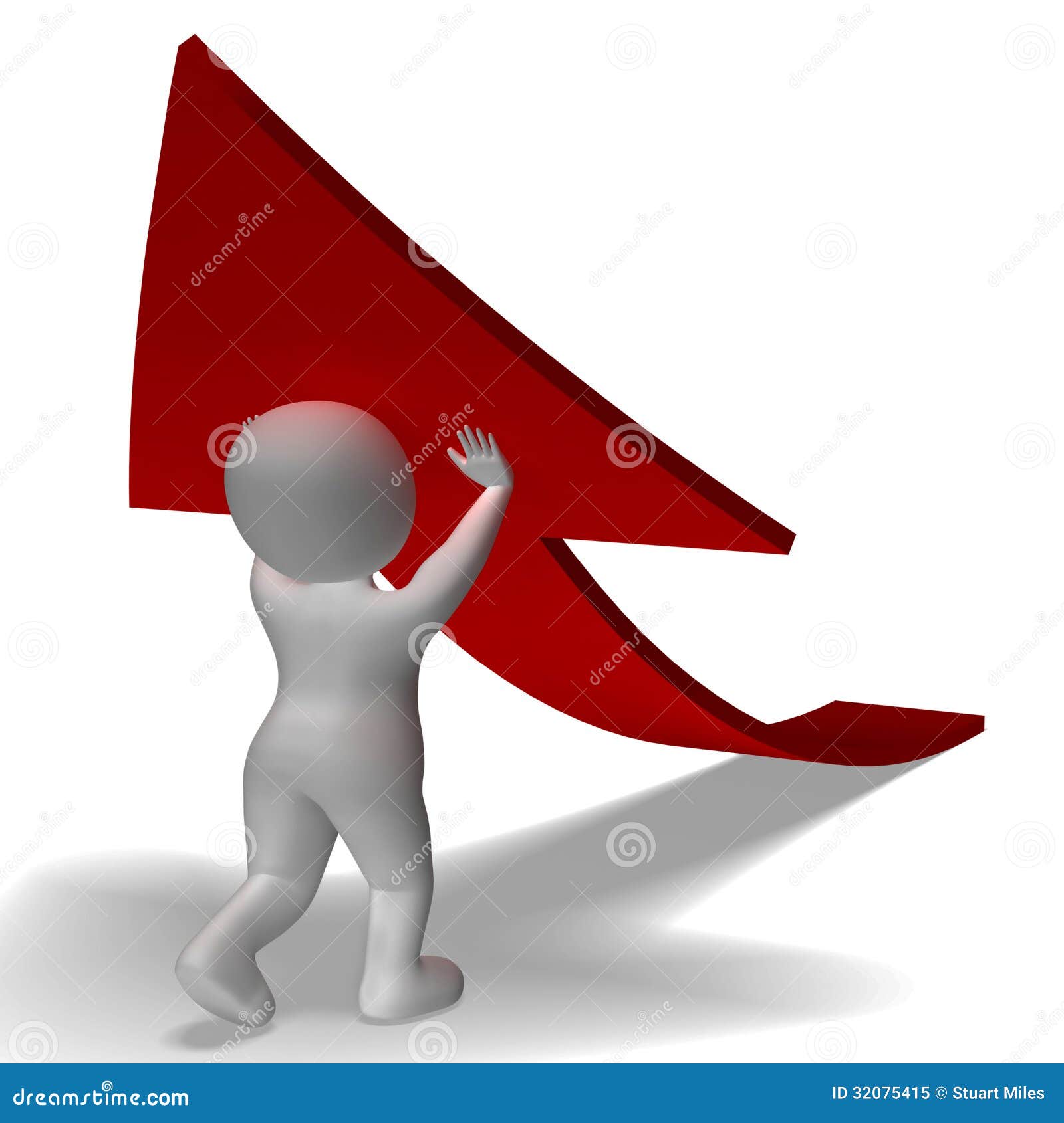 Man Holding Up Arrow Showing Improvement or Growth Stock Illustration ...