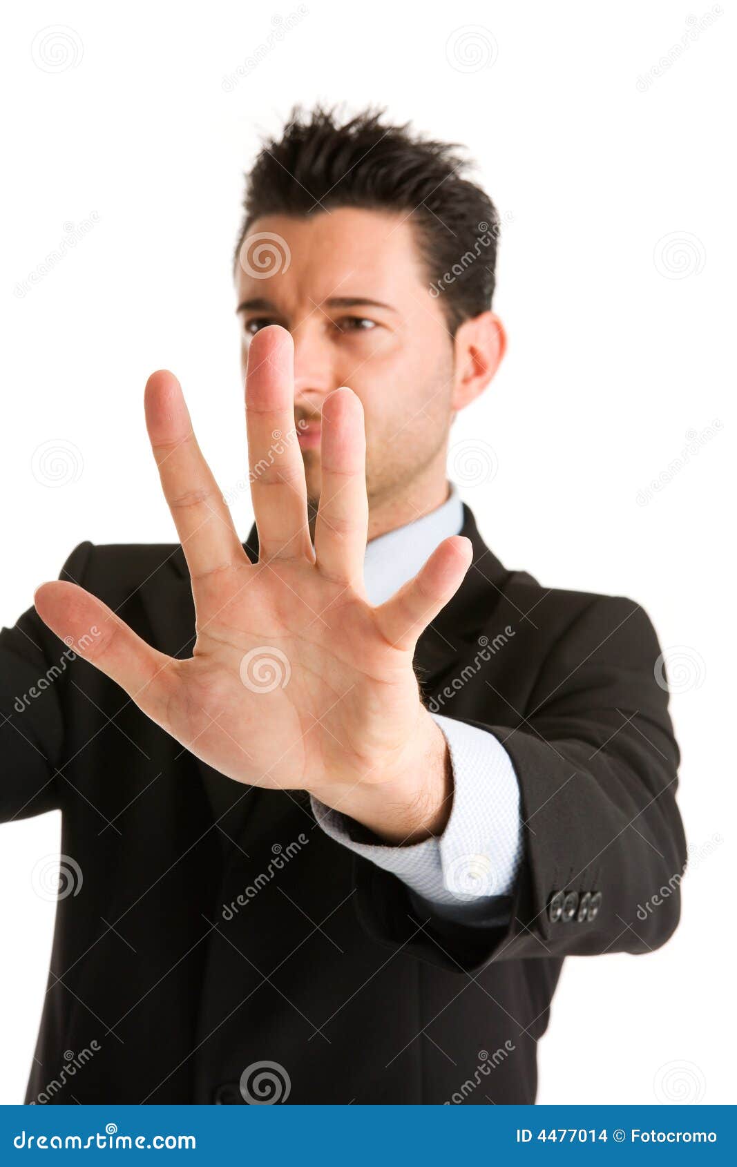 Man Holding Up Hands To Stop Stock Photo - Image of wear, power: 4477014