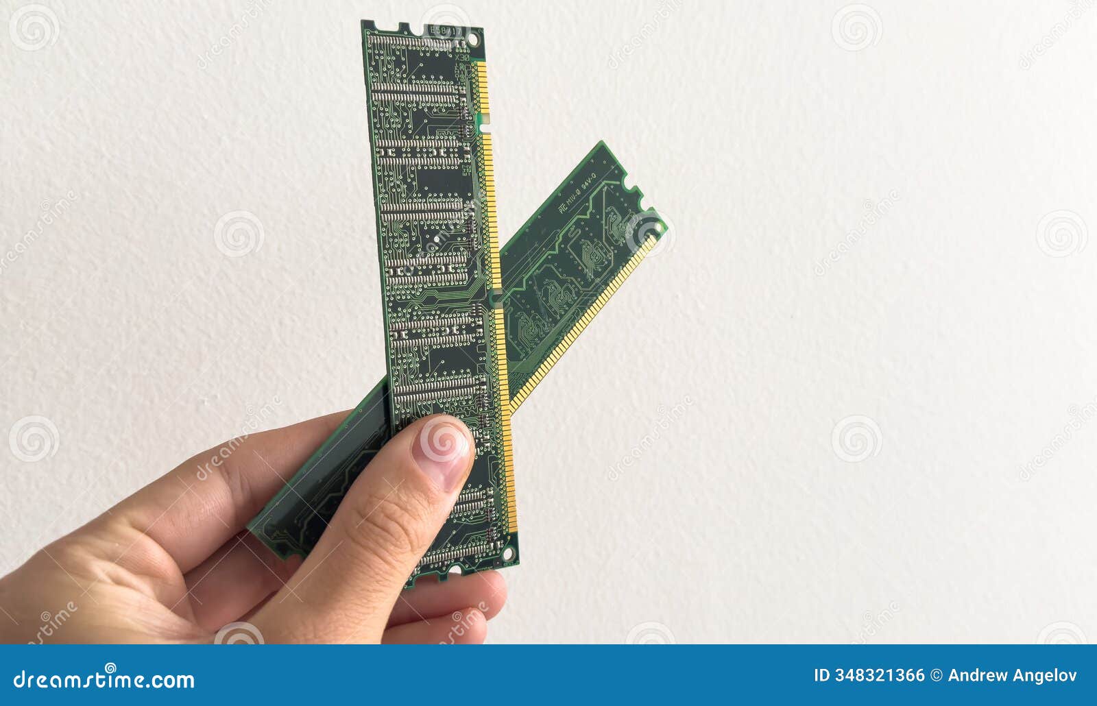 Man Holding Up a RAM Module, or Random Access Memory, in Which All ...
