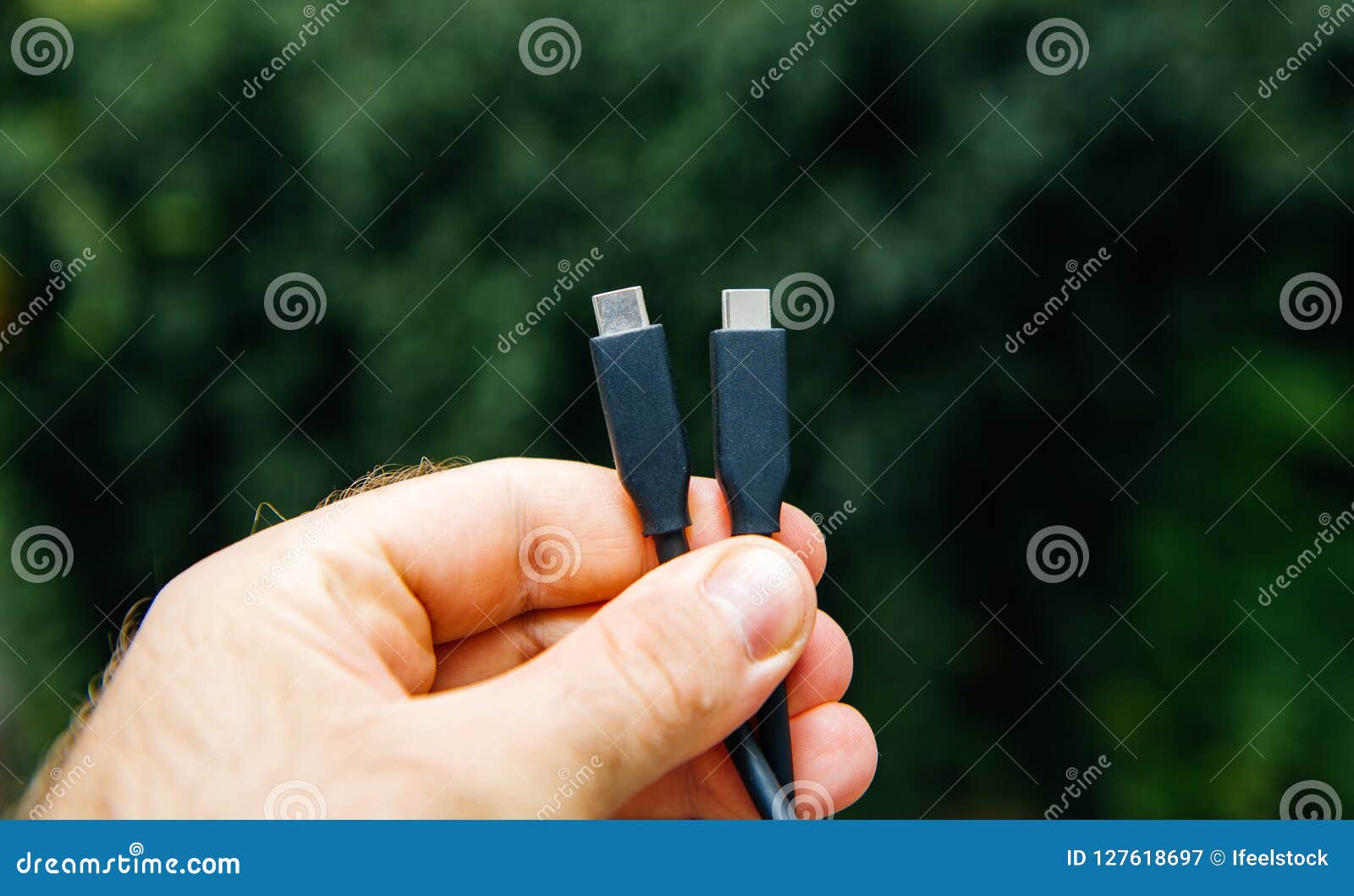 Man Holding USB-C Connection Cable Editorial Photography - Image of ...