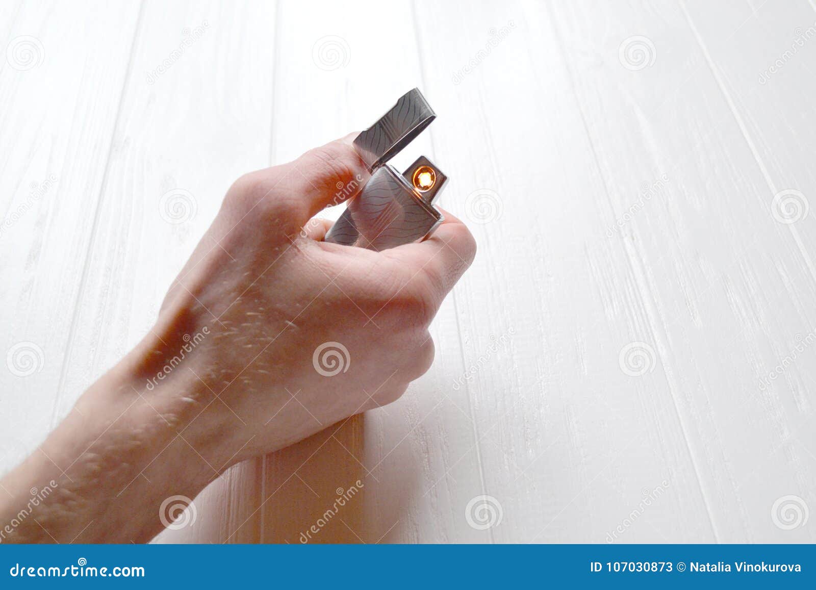 Man Holding a Usb Lighter in His Hands. Stock Image - Image of material ...