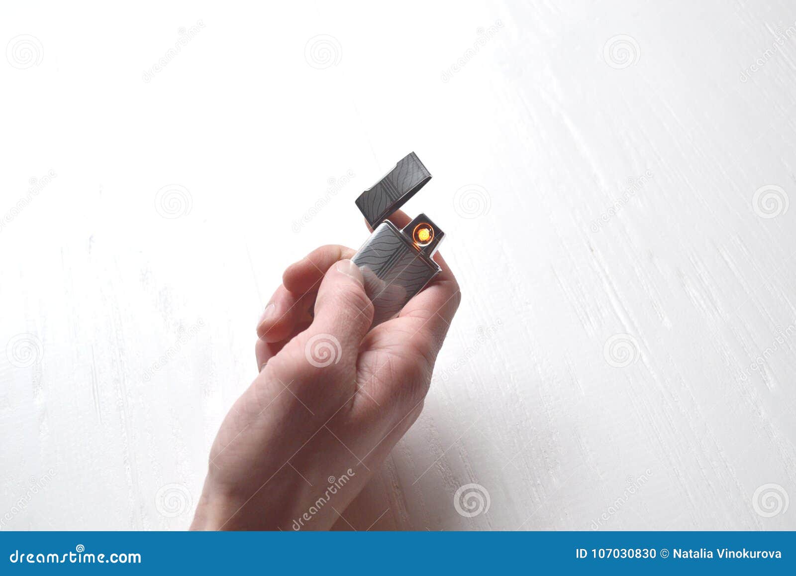 Man Holding a Usb Lighter in His Hands. Stock Photo - Image of ...