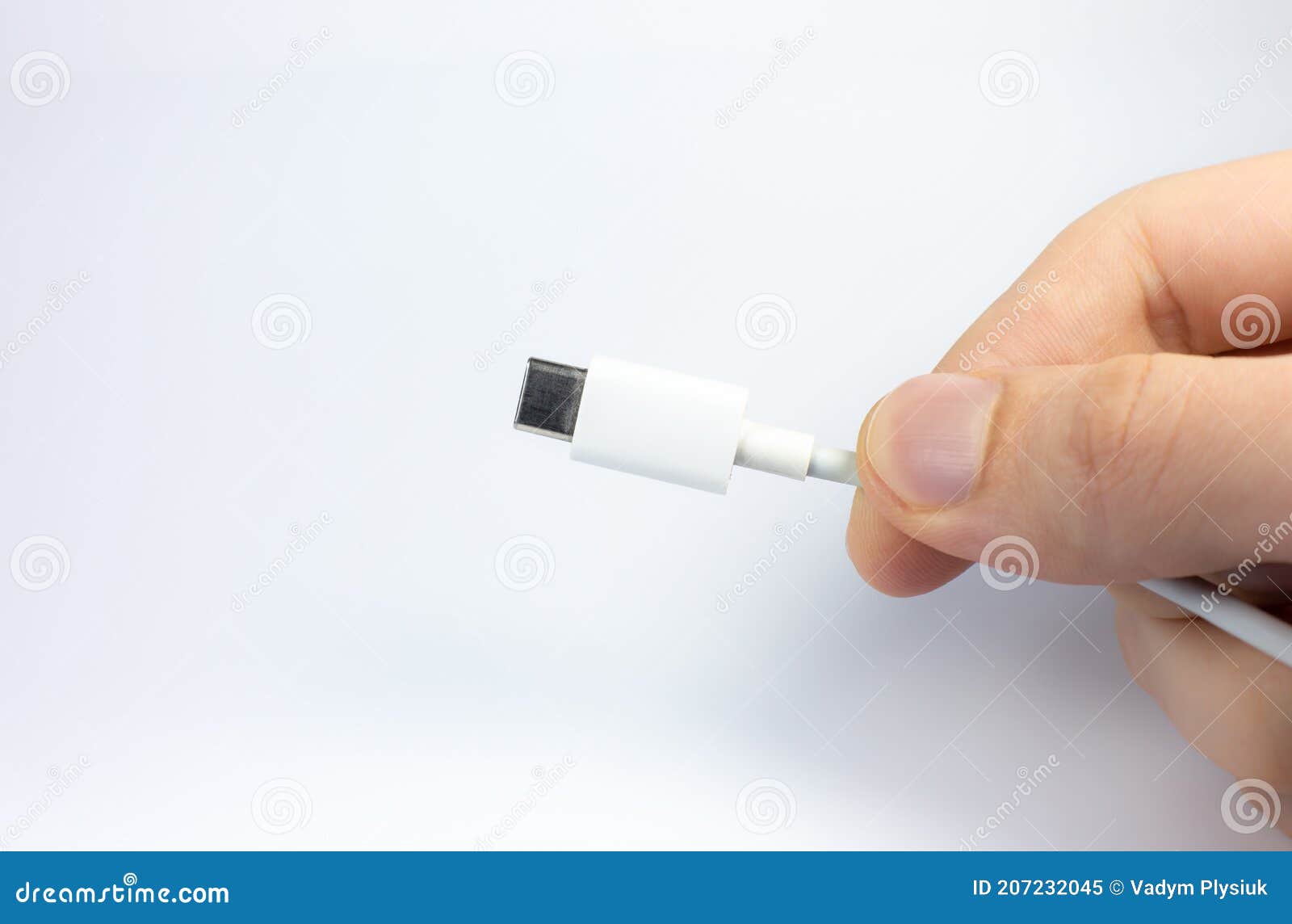 Man Holding USB Type C Port Cable for Charging. Close Up Photo Stock ...