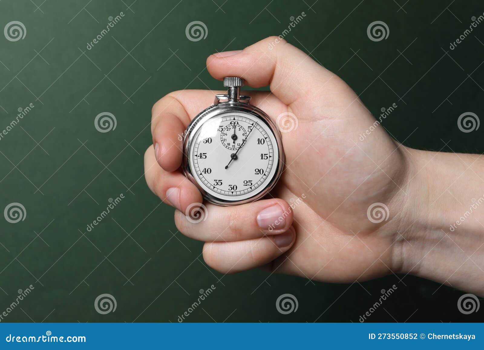 Man Holding Vintage Timer on Green Background, Closeup Stock Photo ...
