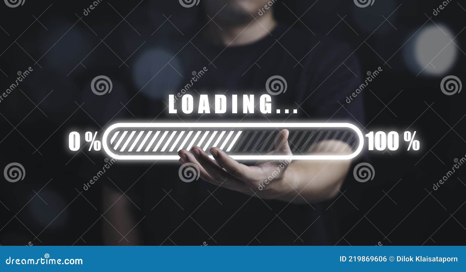 Man Holding Virtual Loading on Hand ,Technology and Business Progress ...
