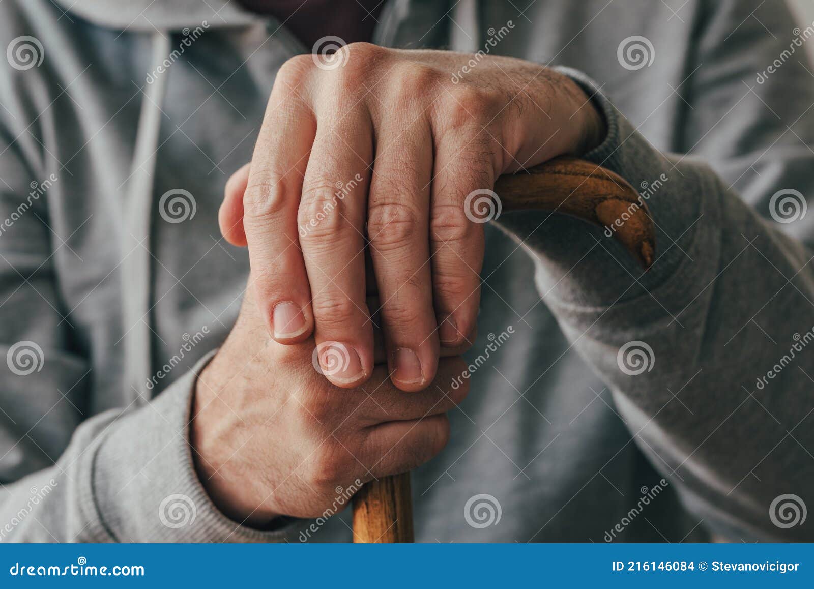Man Holding Walking Stick, Close Up of Hands Stock Photo - Image of ...