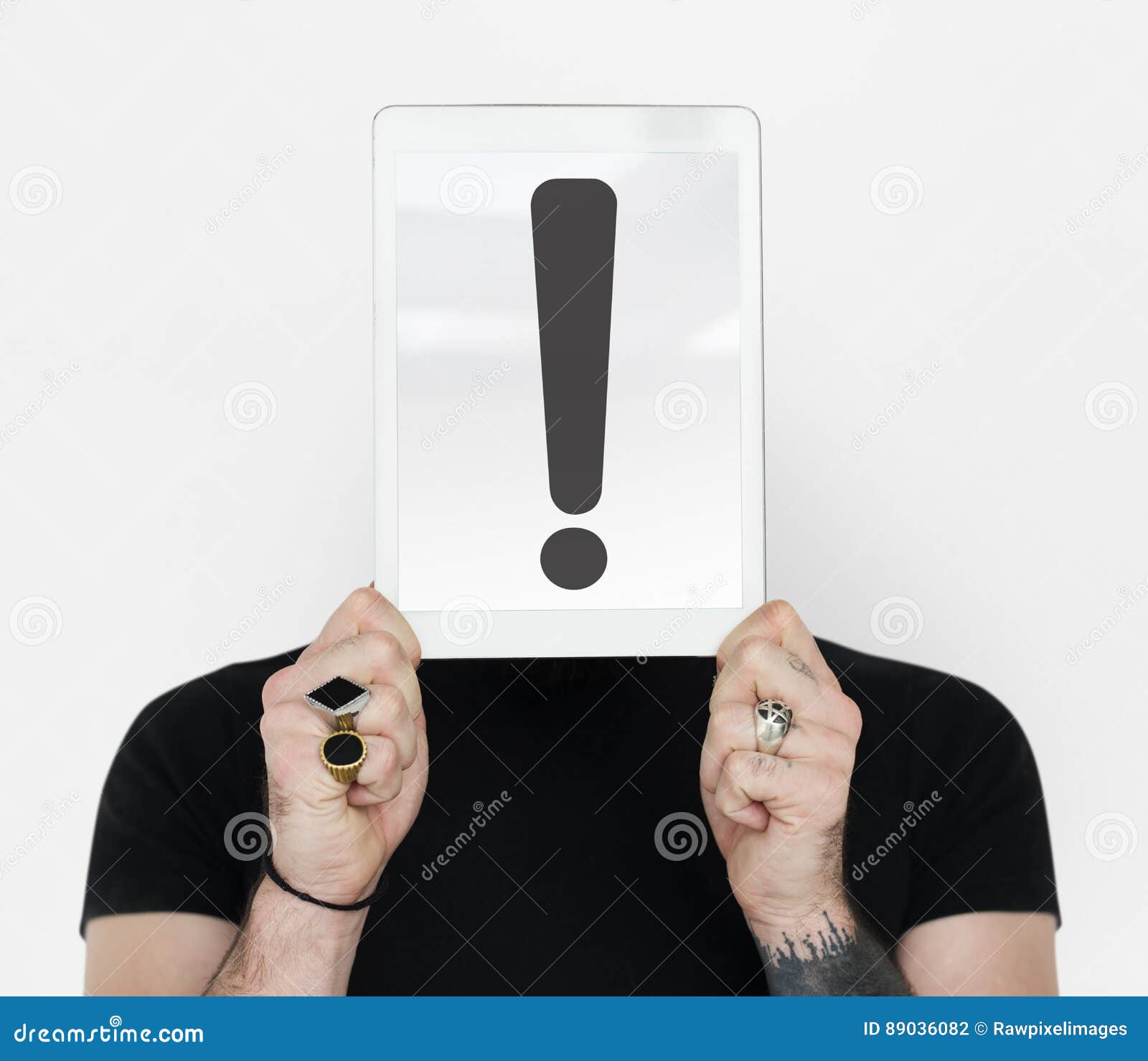 Man Holding Warning Alert Sign Stock Photo - Image of alert, happy ...