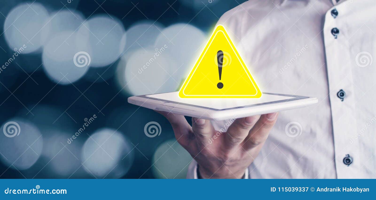 Man Holding Warning Sign. Royalty-Free Stock Photography ...