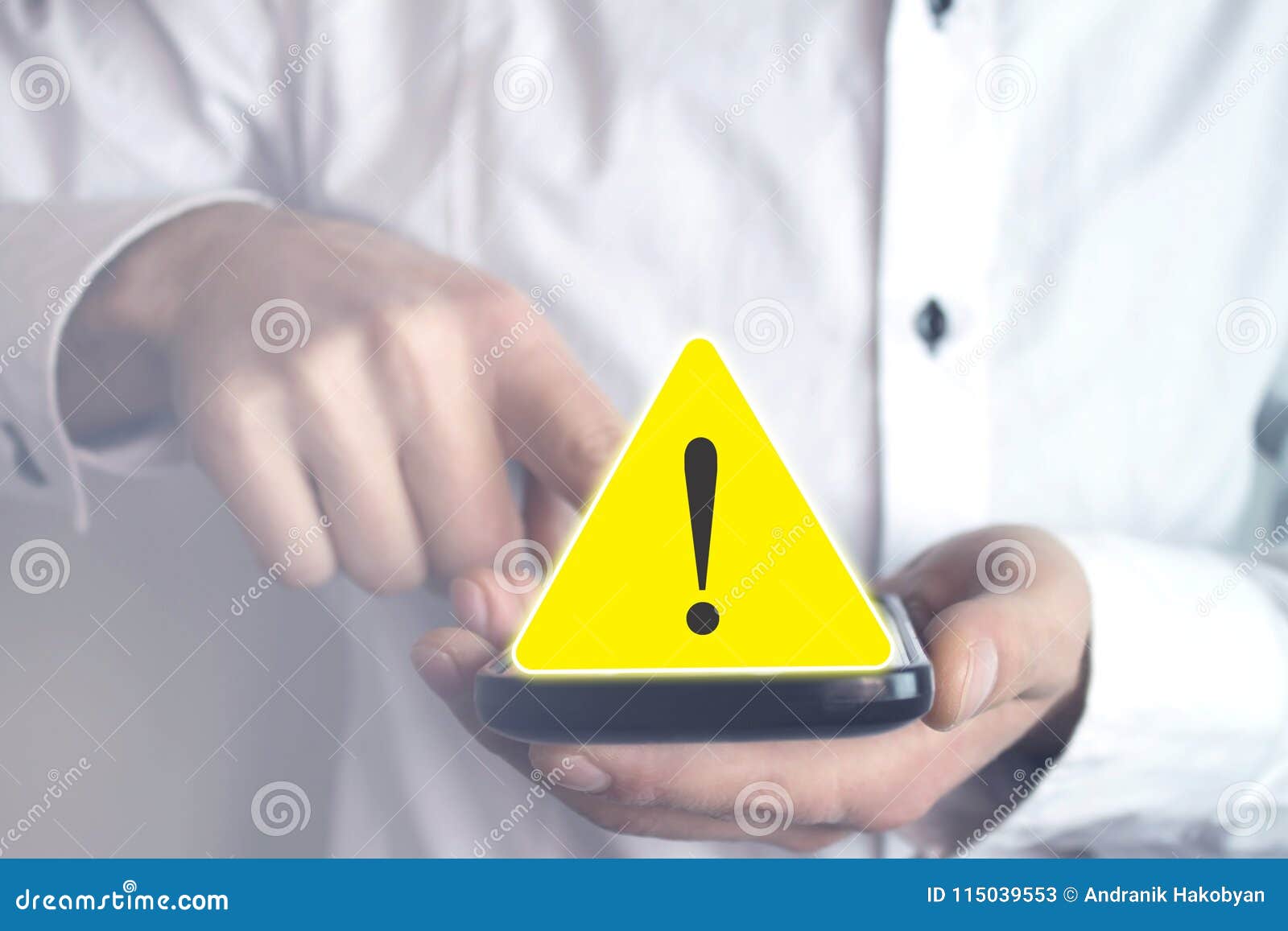 Man Holding Warning Sign. Royalty-Free Stock Photography ...
