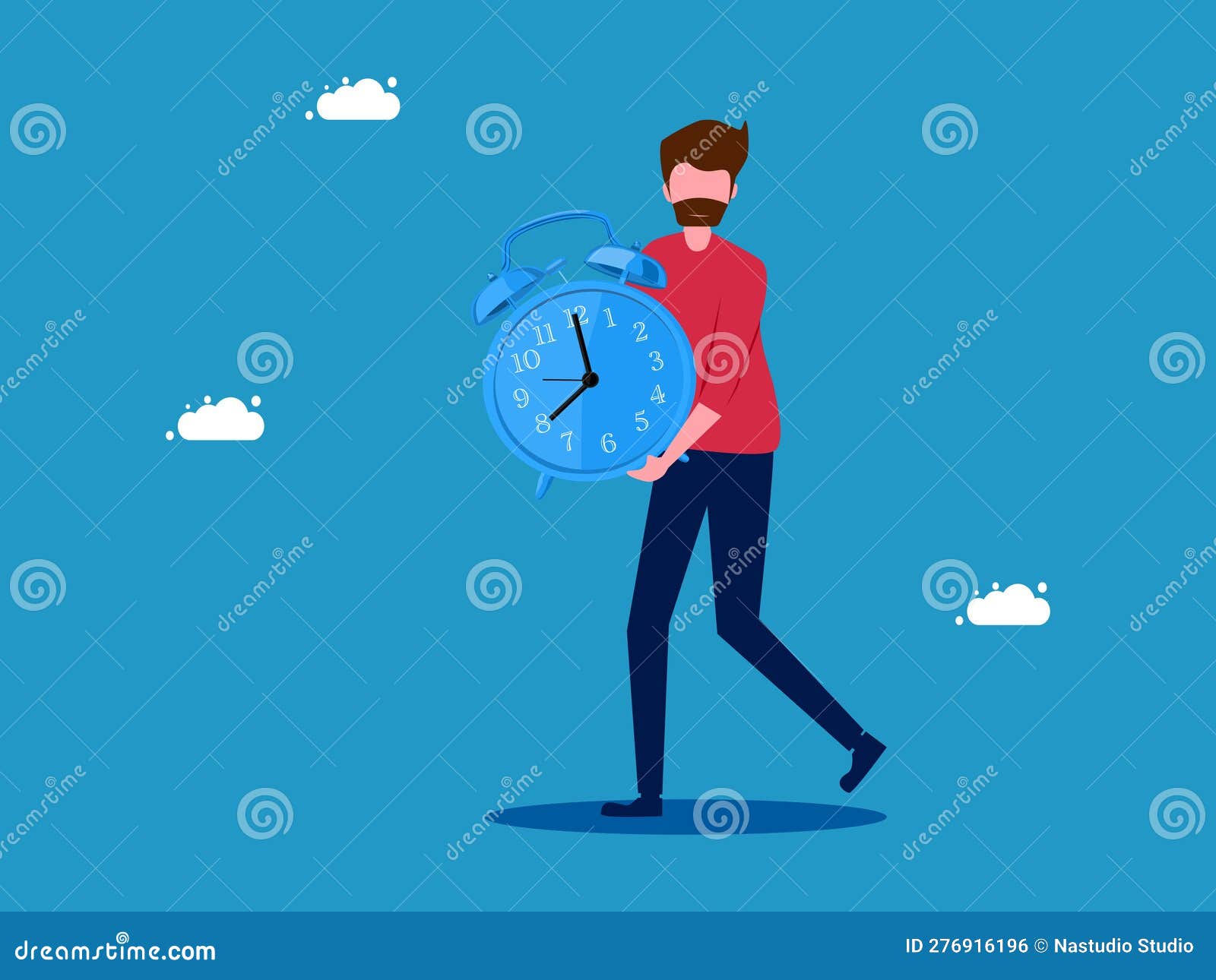 Man Holding a Watch. Time is Precious Stock Vector - Illustration of ...