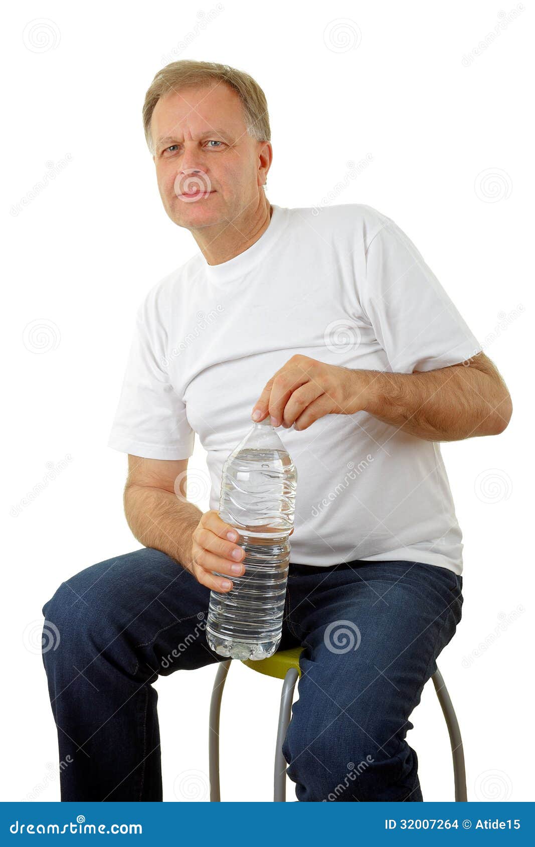 Man holding a water bottle stock photo. Image of portrait - 32007264