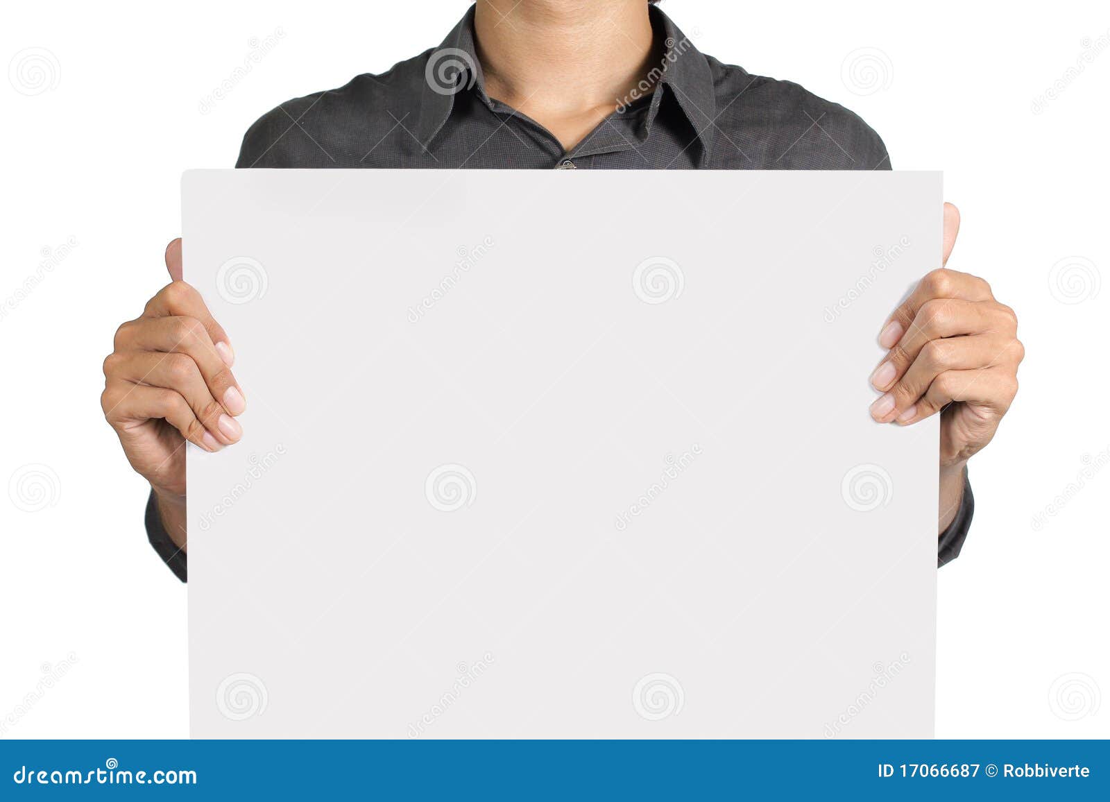 Man holding white board stock image. Image of paper, copyspace - 17066687