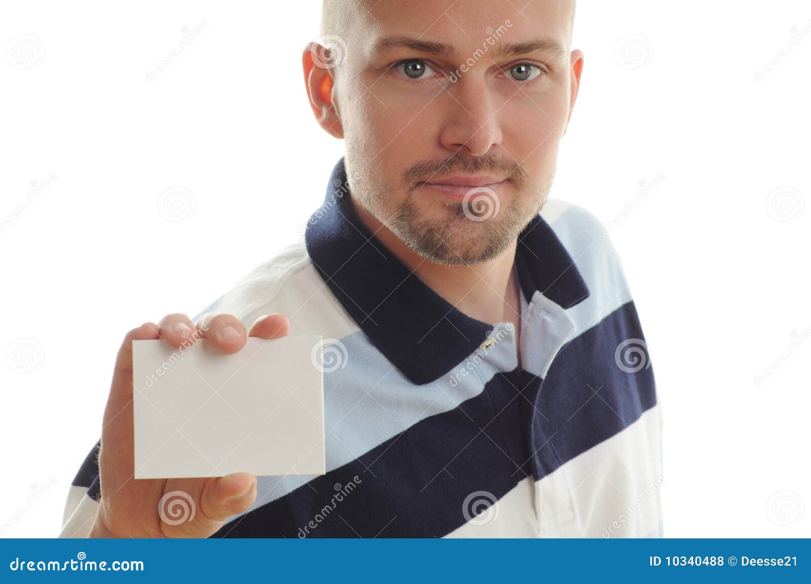 Man Holding White Card stock photo. Image of hand, point - 10340488