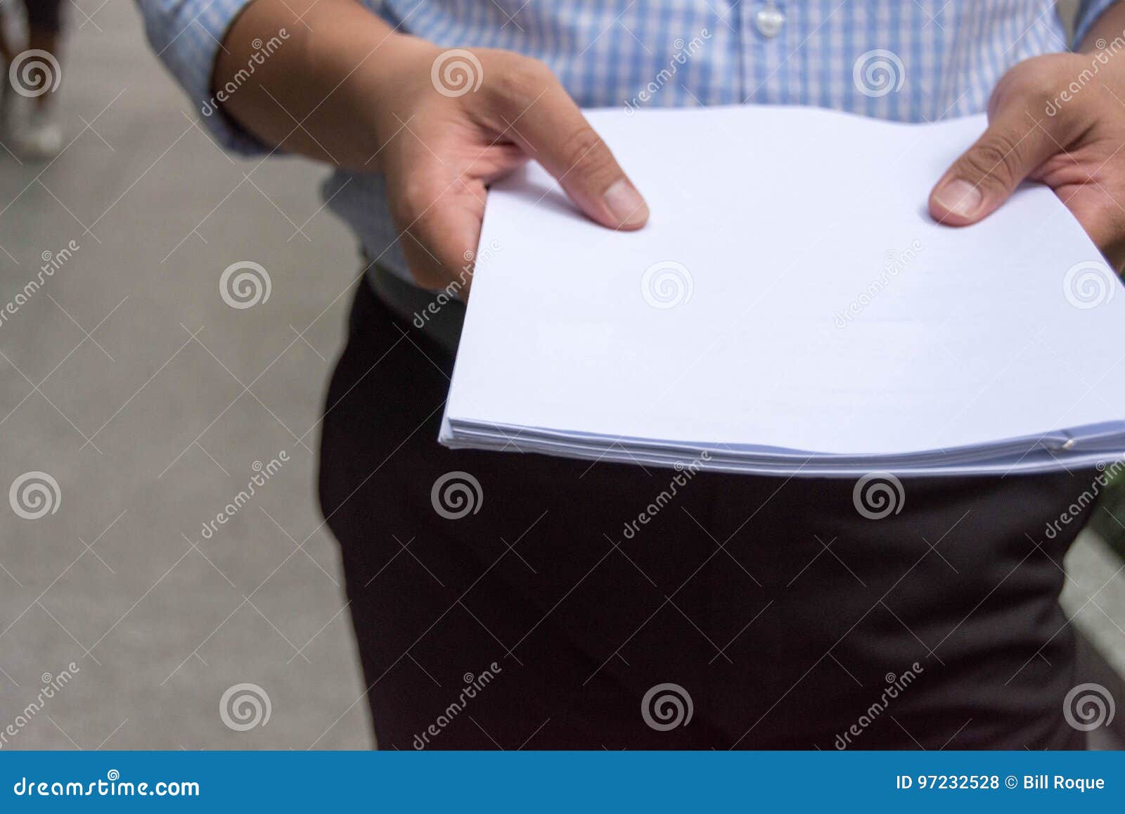 Man Holding White Paper Documents Stock Photo - Image of paper, white ...