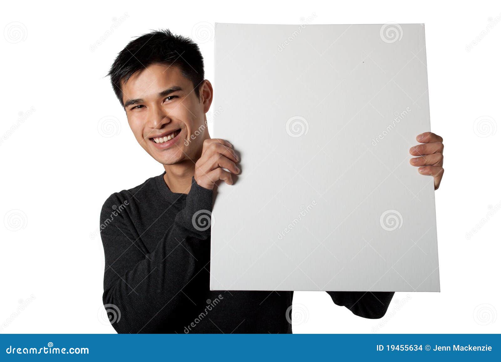 Man Holding White Sign Stock Images - Image: 19455634