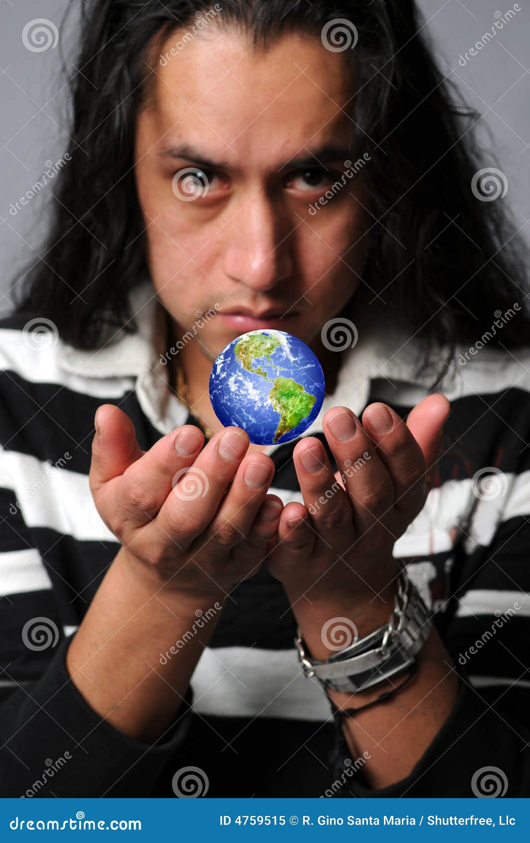 Man holding world in hands stock image. Image of harmony - 4759515
