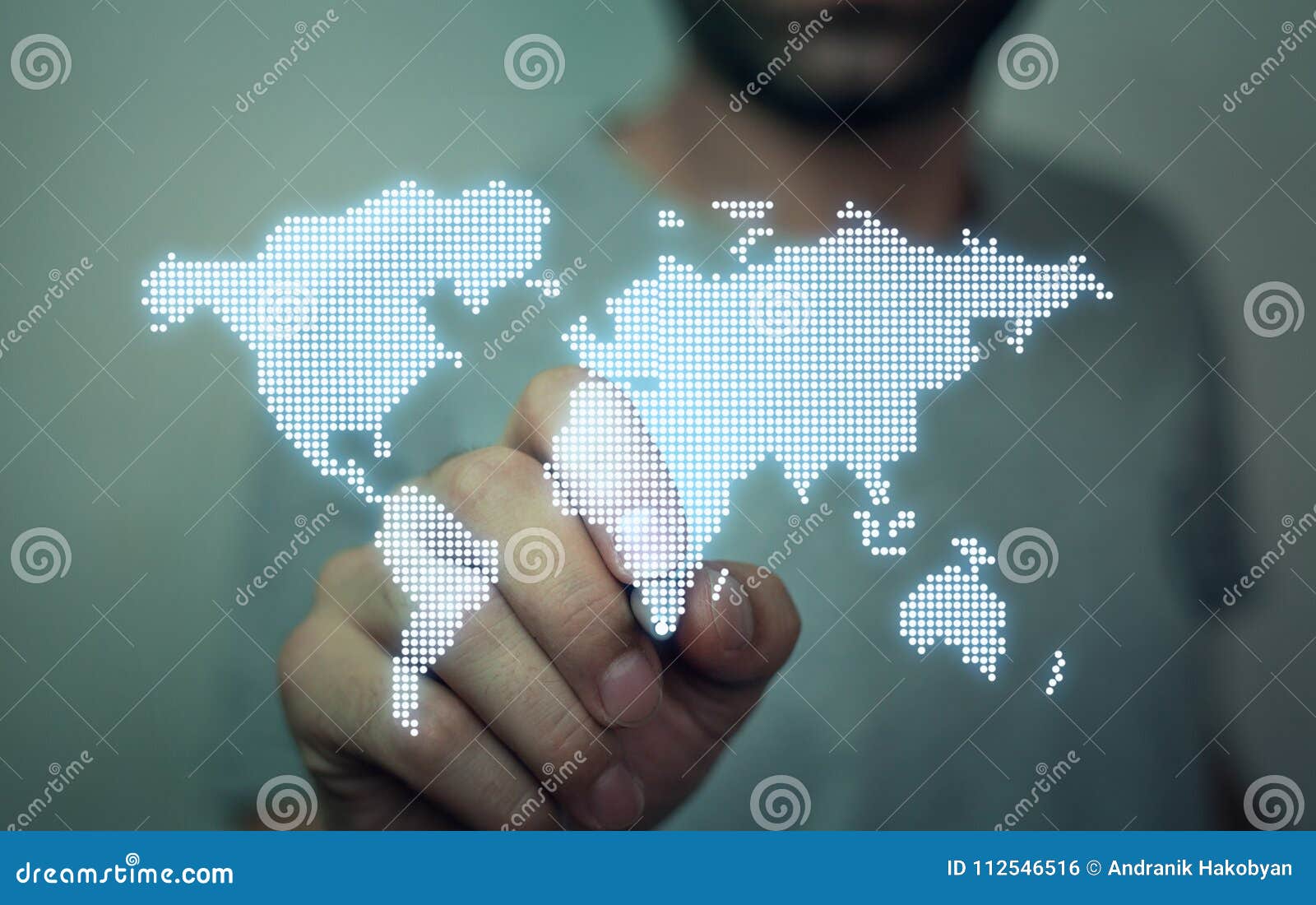 Man holding world map. stock photo. Image of corporate - 112546516