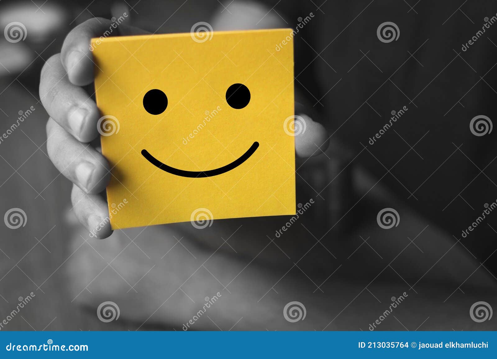 Man Holding Yellow Card with Smiley Face - Customer Service Experience ...