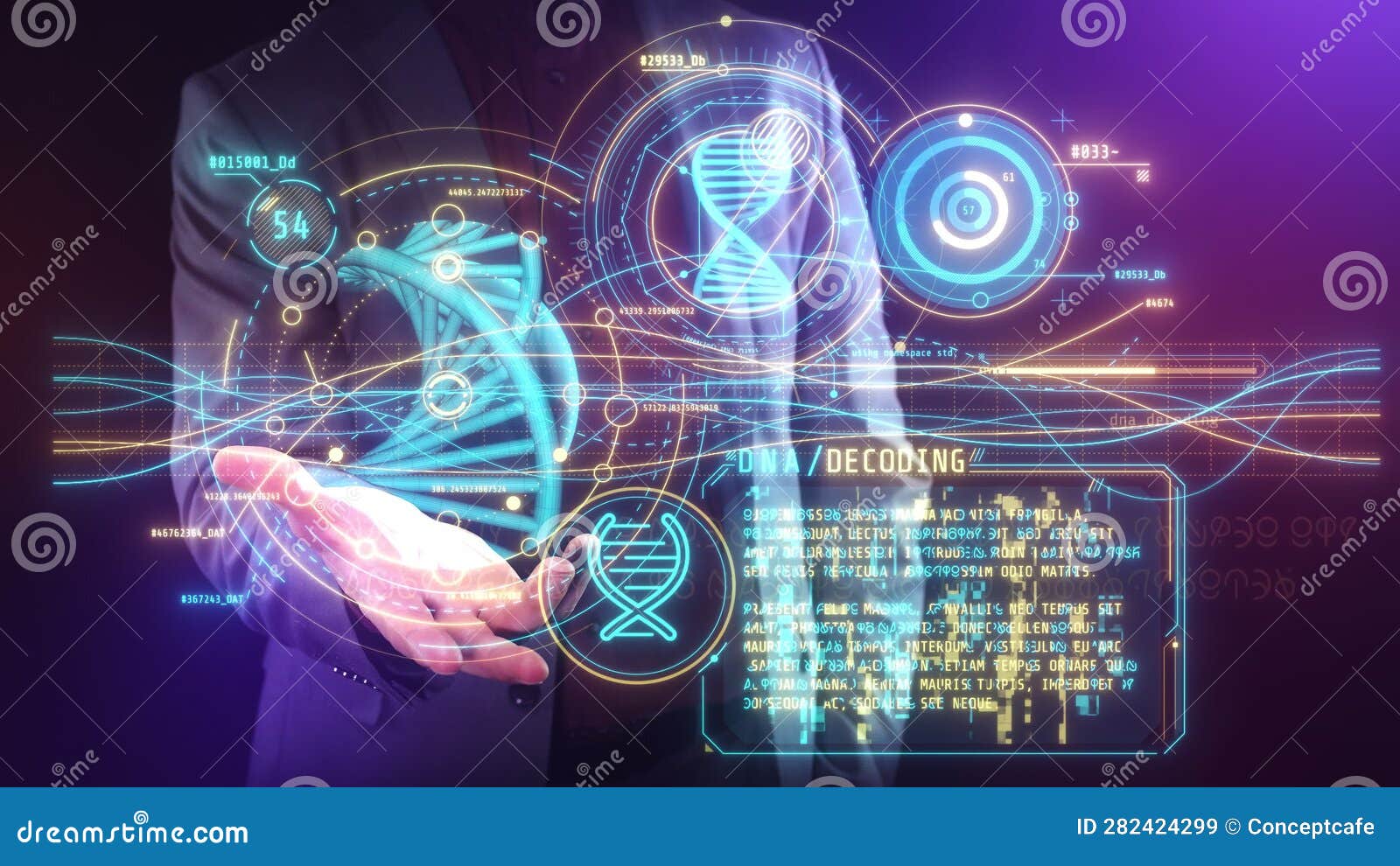 Abstract Animation on the Theme of DNA Decoding. Stock Video - Video of ...