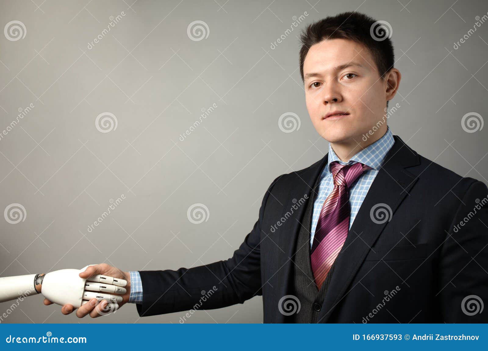 Man Holds Artificial Limb for Disabled People. Prosthetic Arm Stock ...