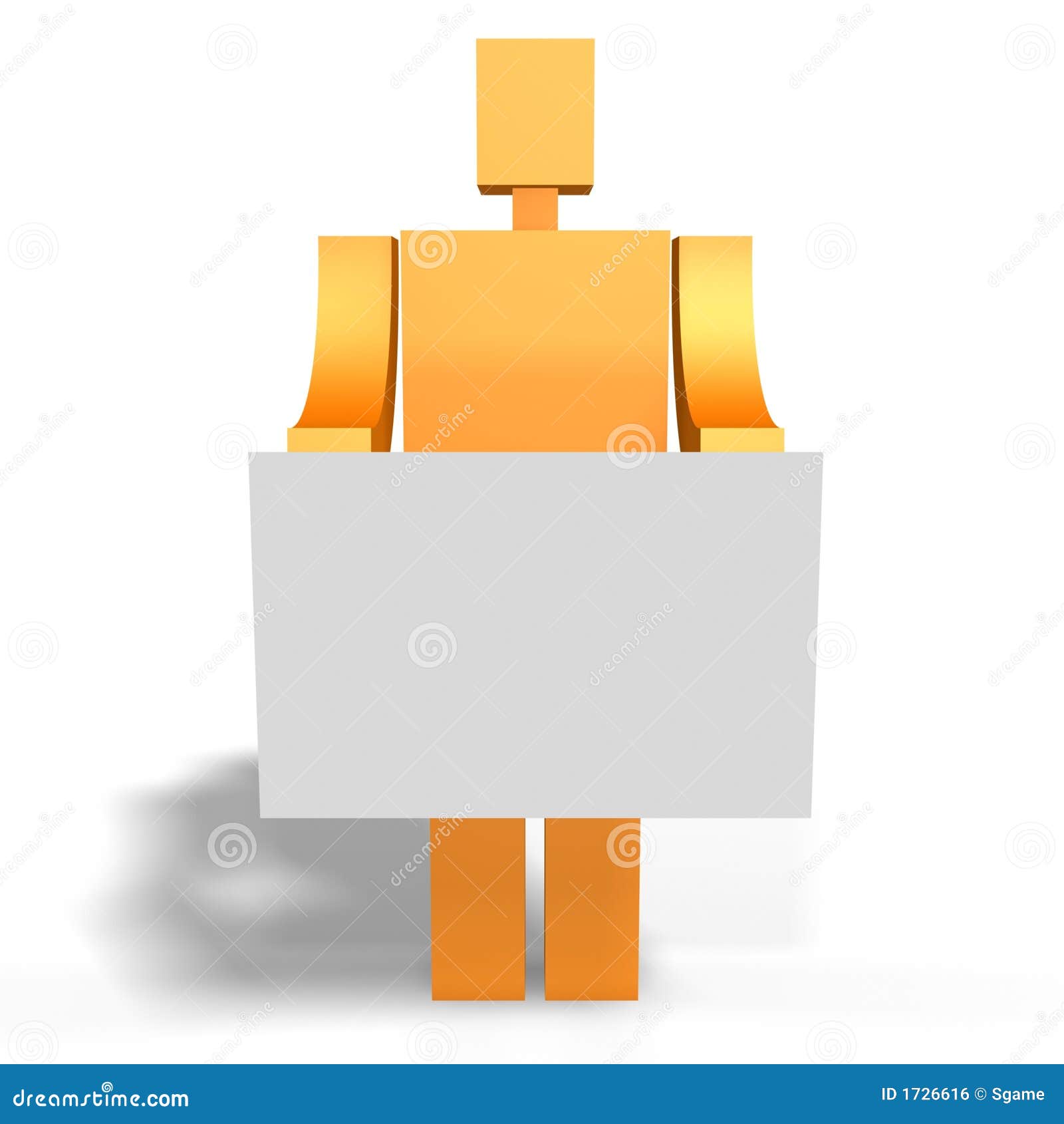 Man holds a card stock illustration. Illustration of release - 1726616