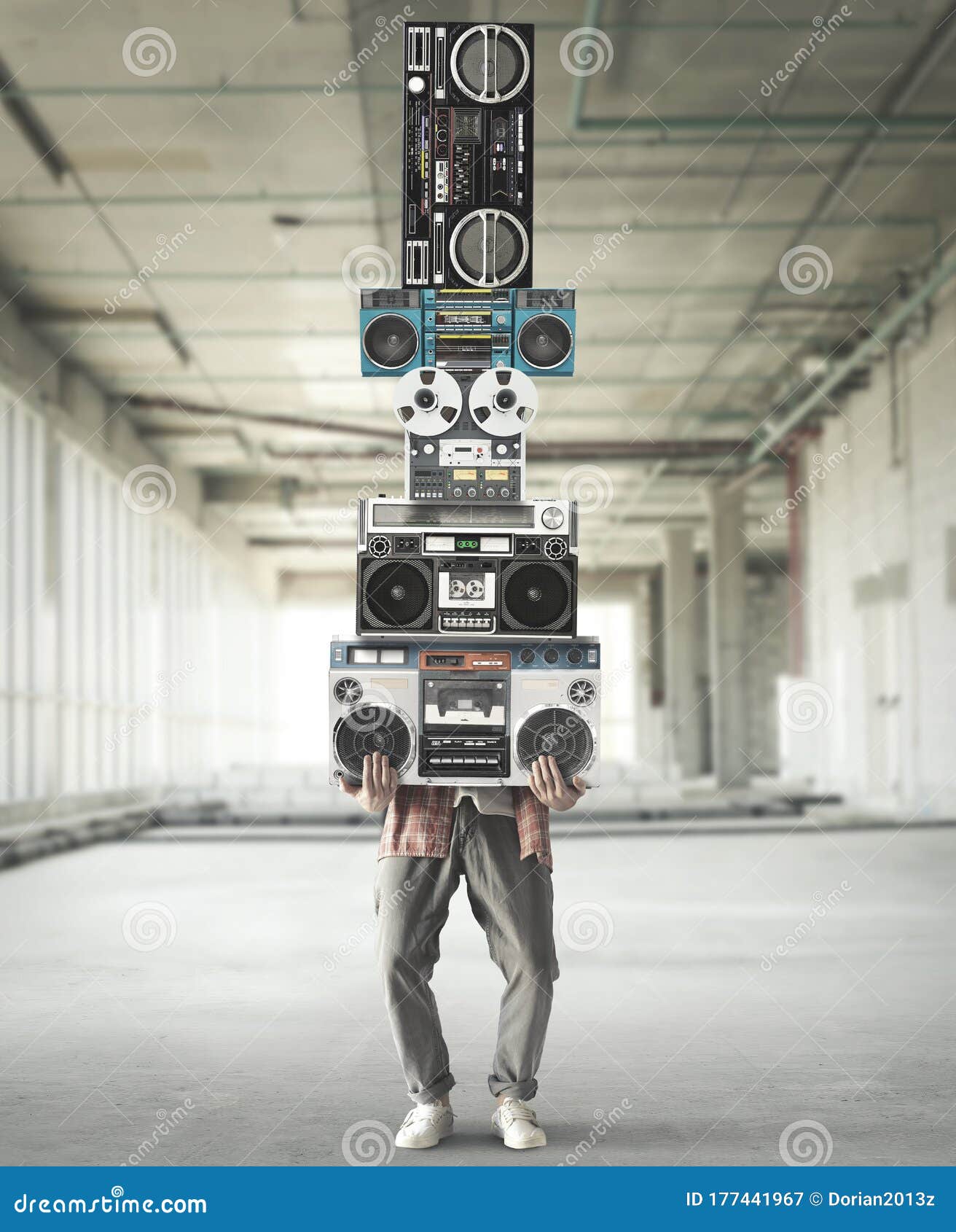 Man Holds Cassette Recorders Stock Image - Image of concept, pile ...