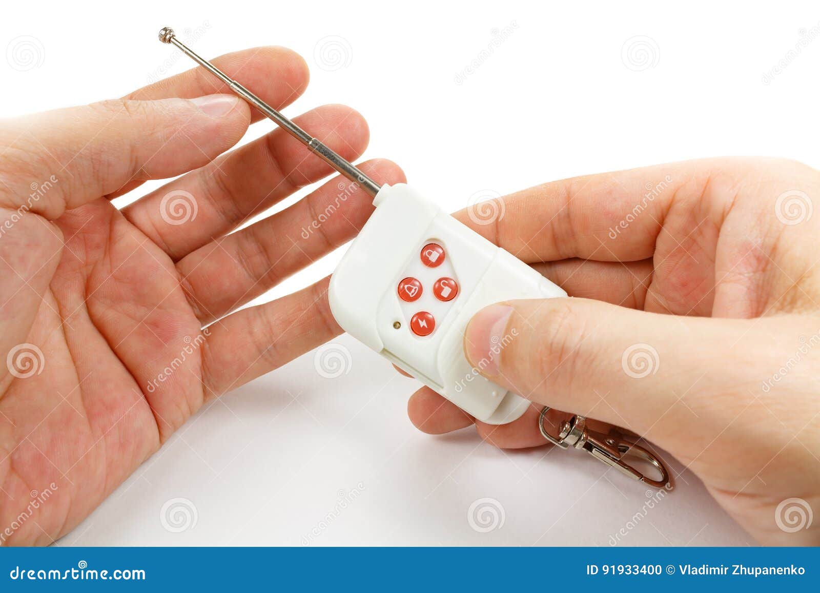 Man Holds in Hands Security System Remote Control Stock Photo - Image ...