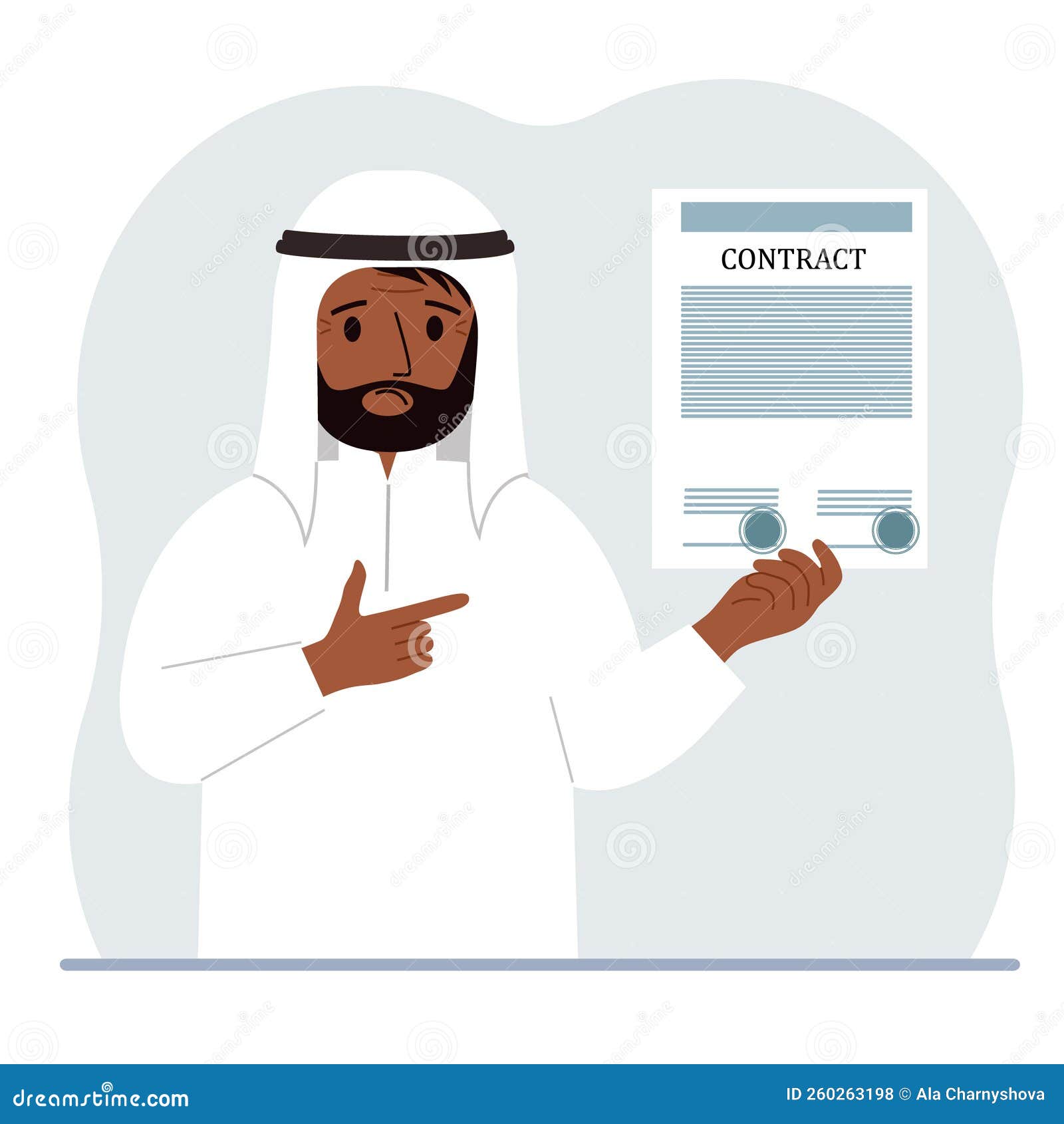 A Man Holds in His Hands a Finished Sample of a Contract with Seals ...