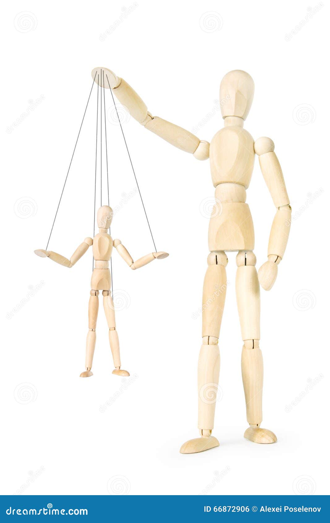 Man Holds in His Hands the Marionette on Threads Stock Photo - Image of ...