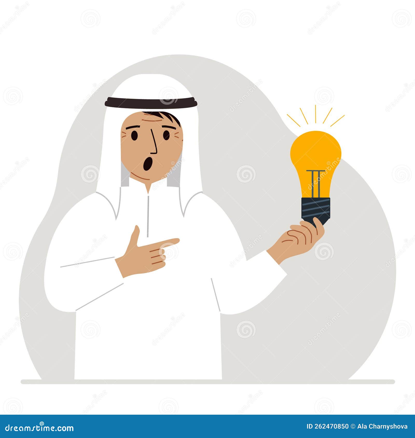 A Man Holds a Light Bulb in His Hand. Idea Concept, Brainstorming ...