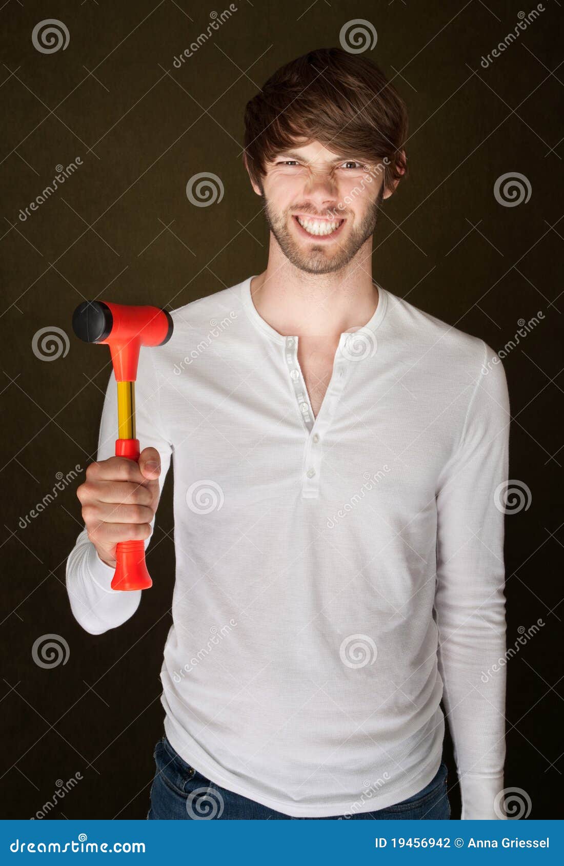 Man Holds Mallet stock photo. Image of white, mallet - 19456942