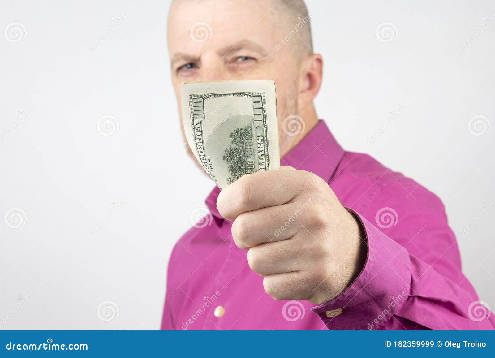 Man Holds Out His Hand with Money Stock Image - Image of giving, give ...