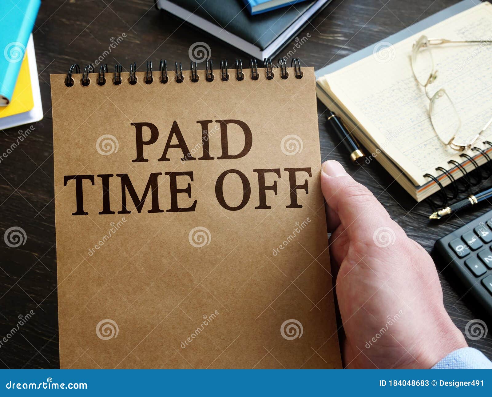 Man Holds Paid Time Off PTO Policy Stock Image - Image of concept, work ...