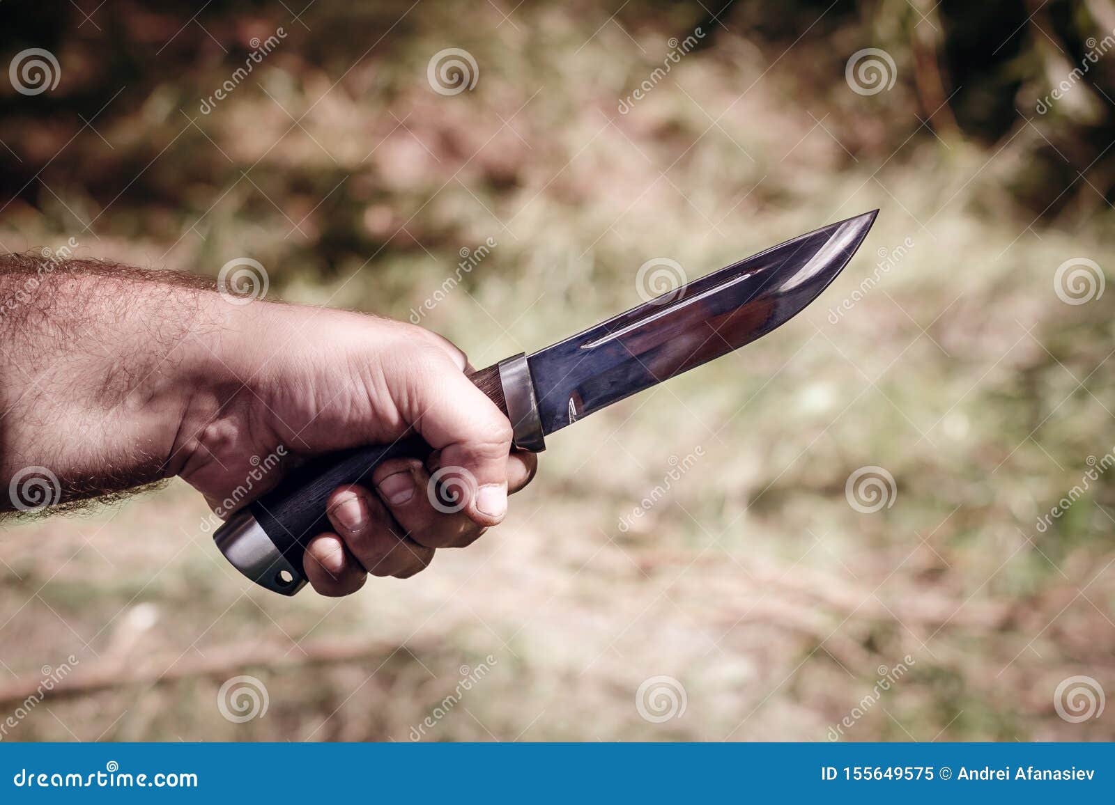 A Man Holds a Sharp Knife in His Hand Stock Image - Image of murder ...