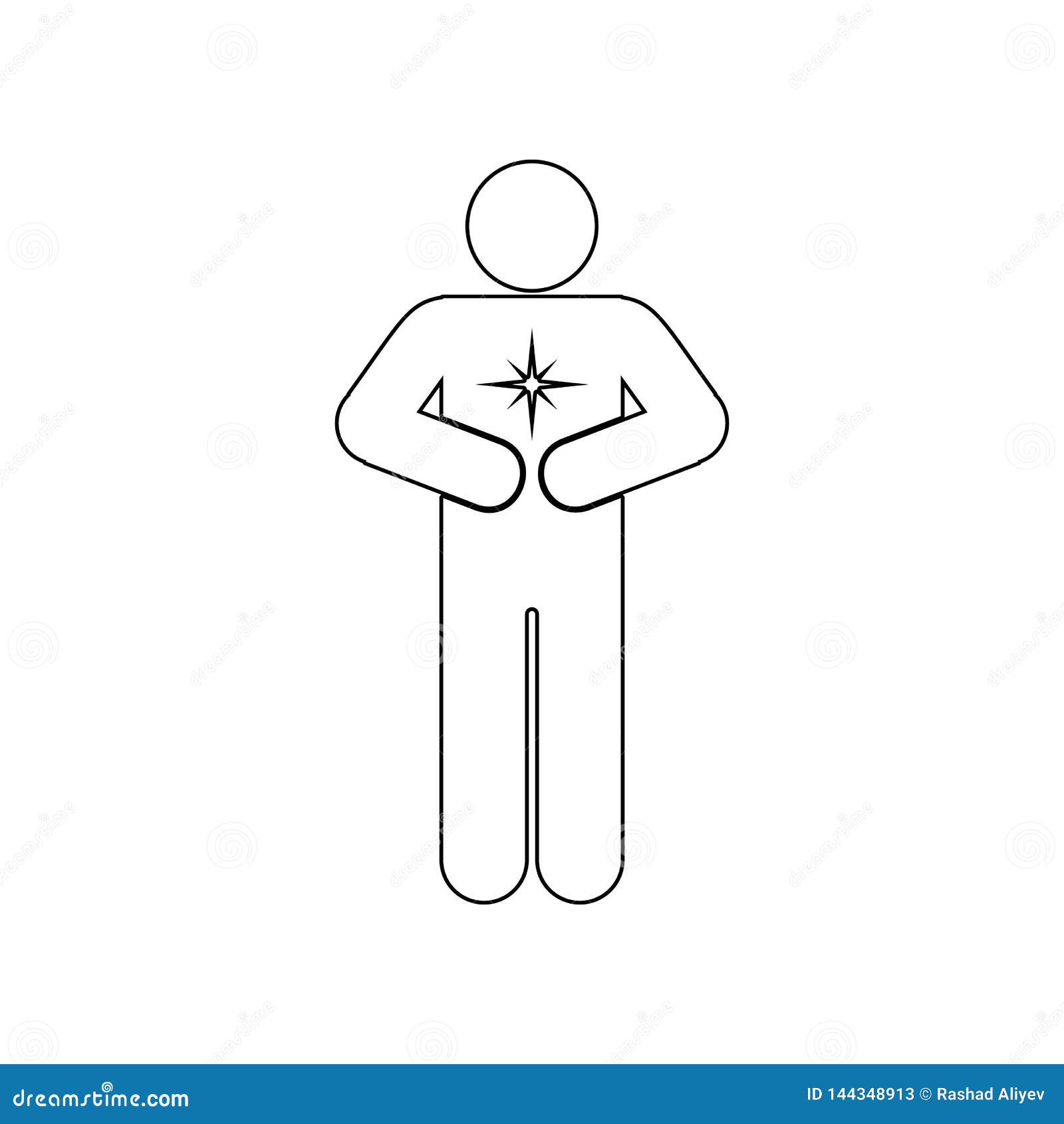 Man Holds a Star Icon. Element of Stars for Mobile Concept and Web Apps ...