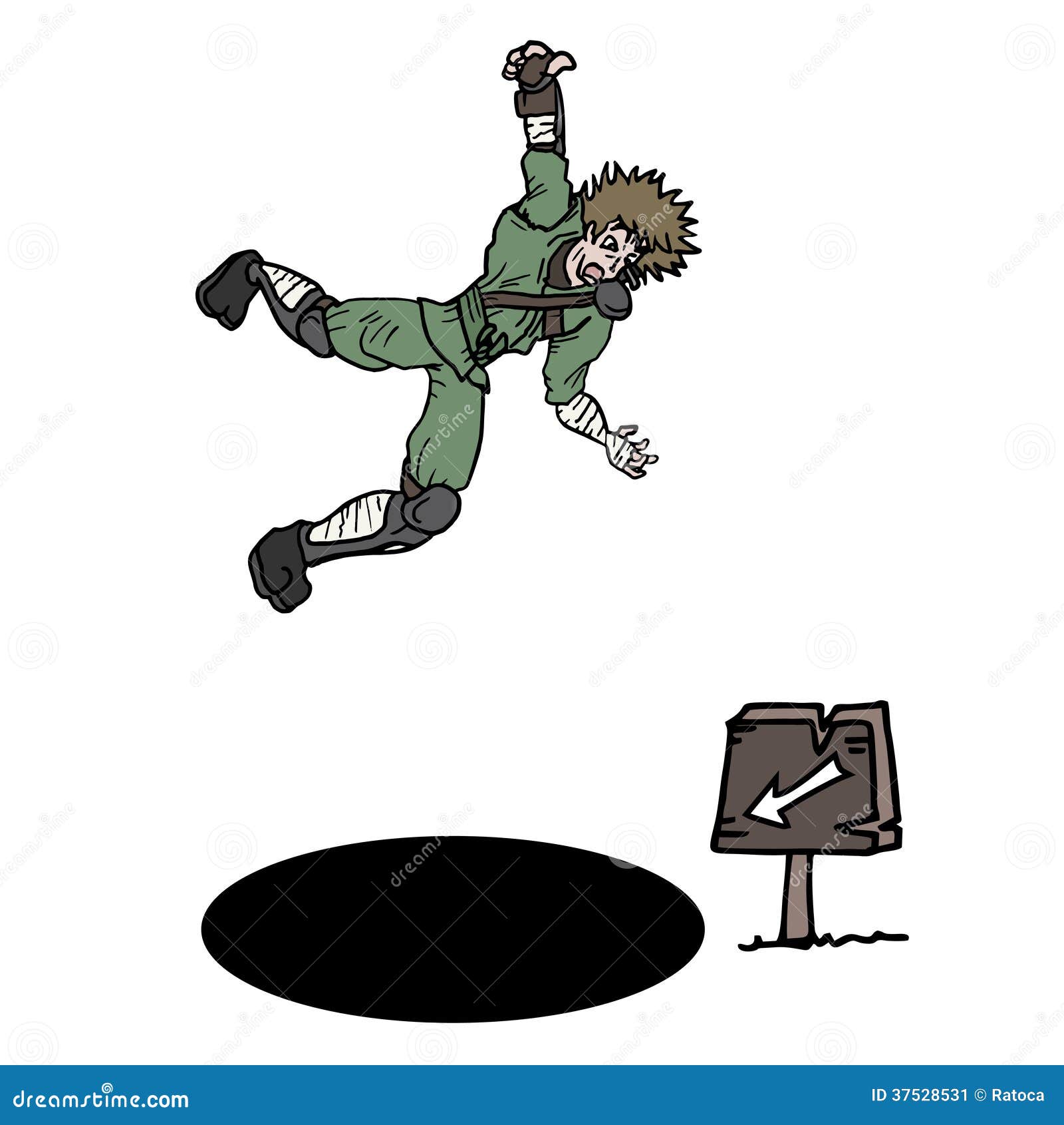 Man and hole stock vector. Illustration of perforation - 37528531