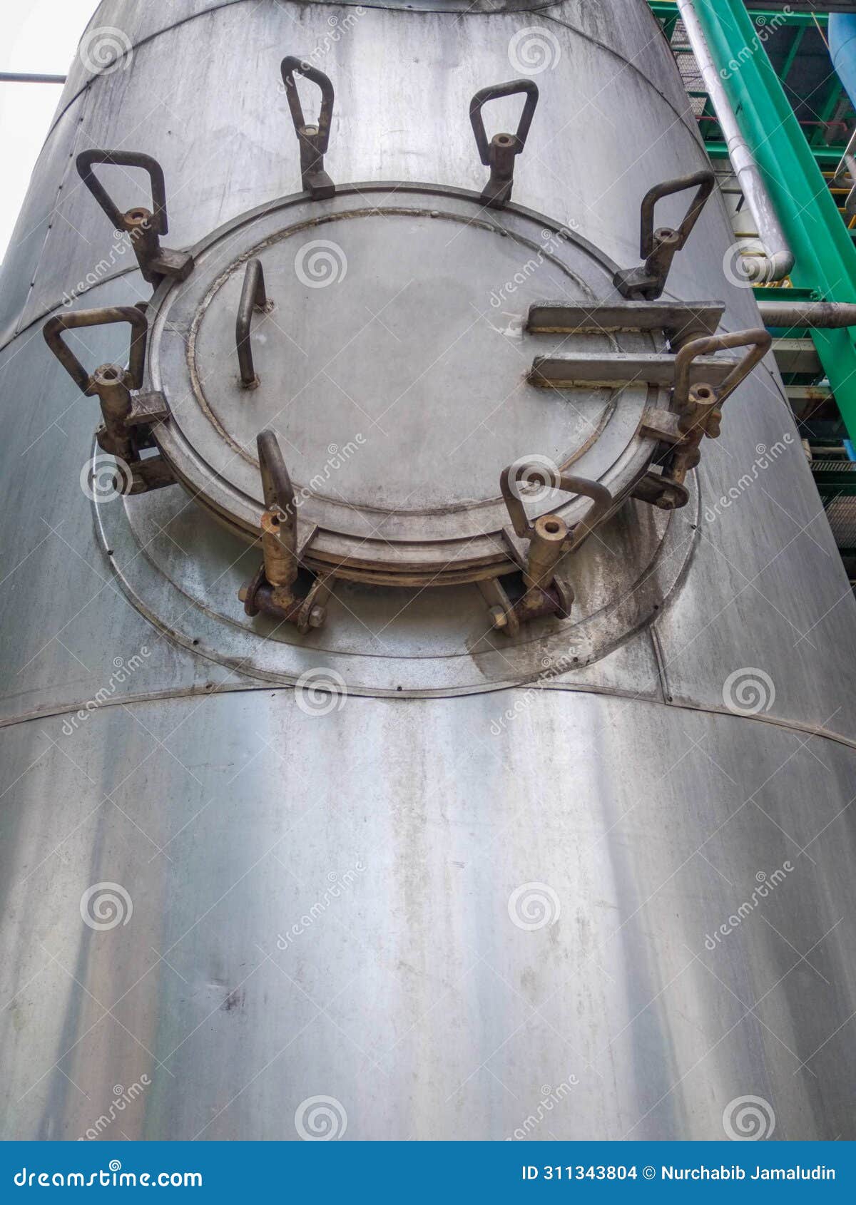 Man Hole of a Chemical Storage Tank Stock Photo - Image of fuel, color ...
