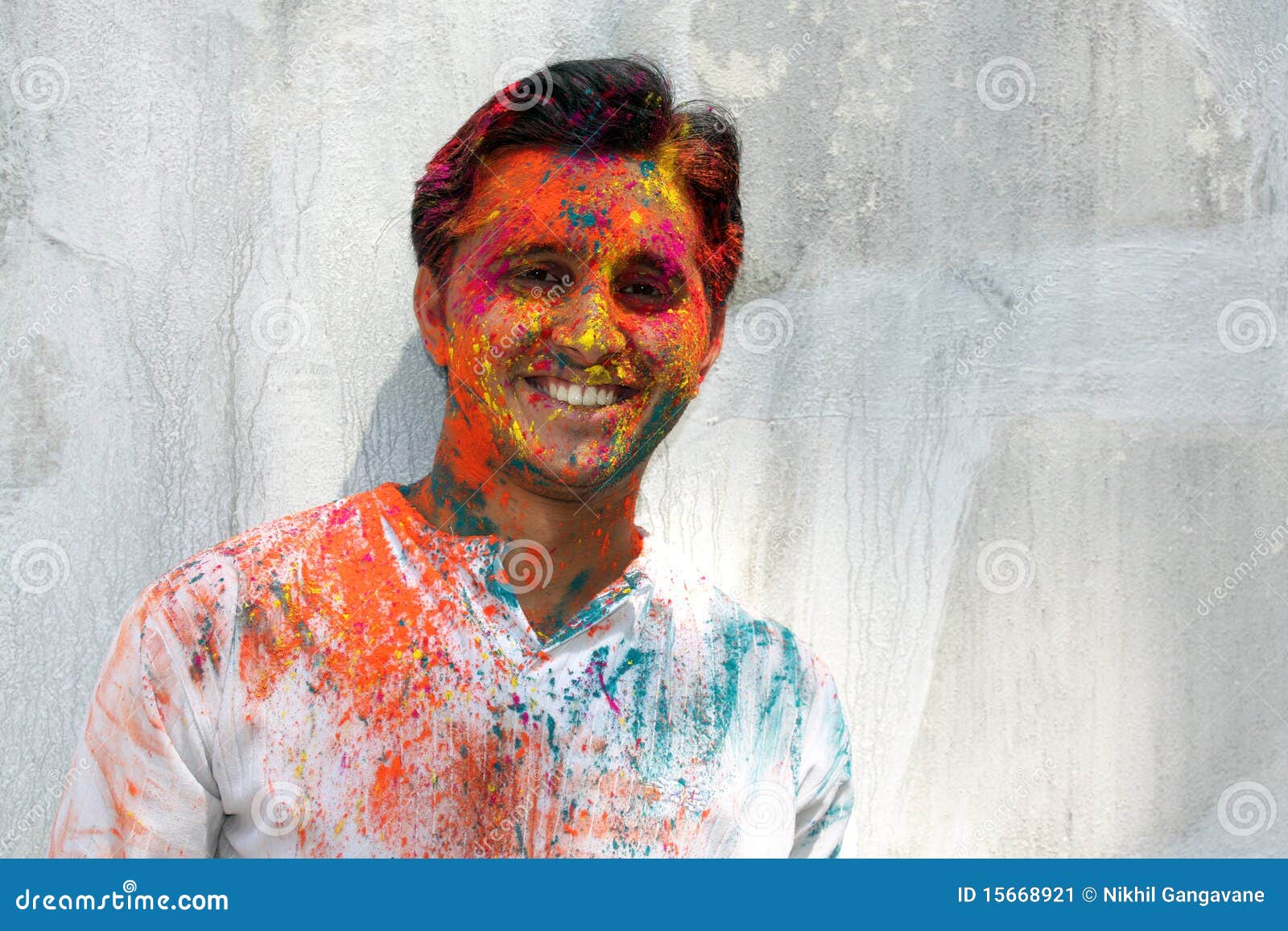 Man in Holi Colors stock image. Image of male, males - 15668921