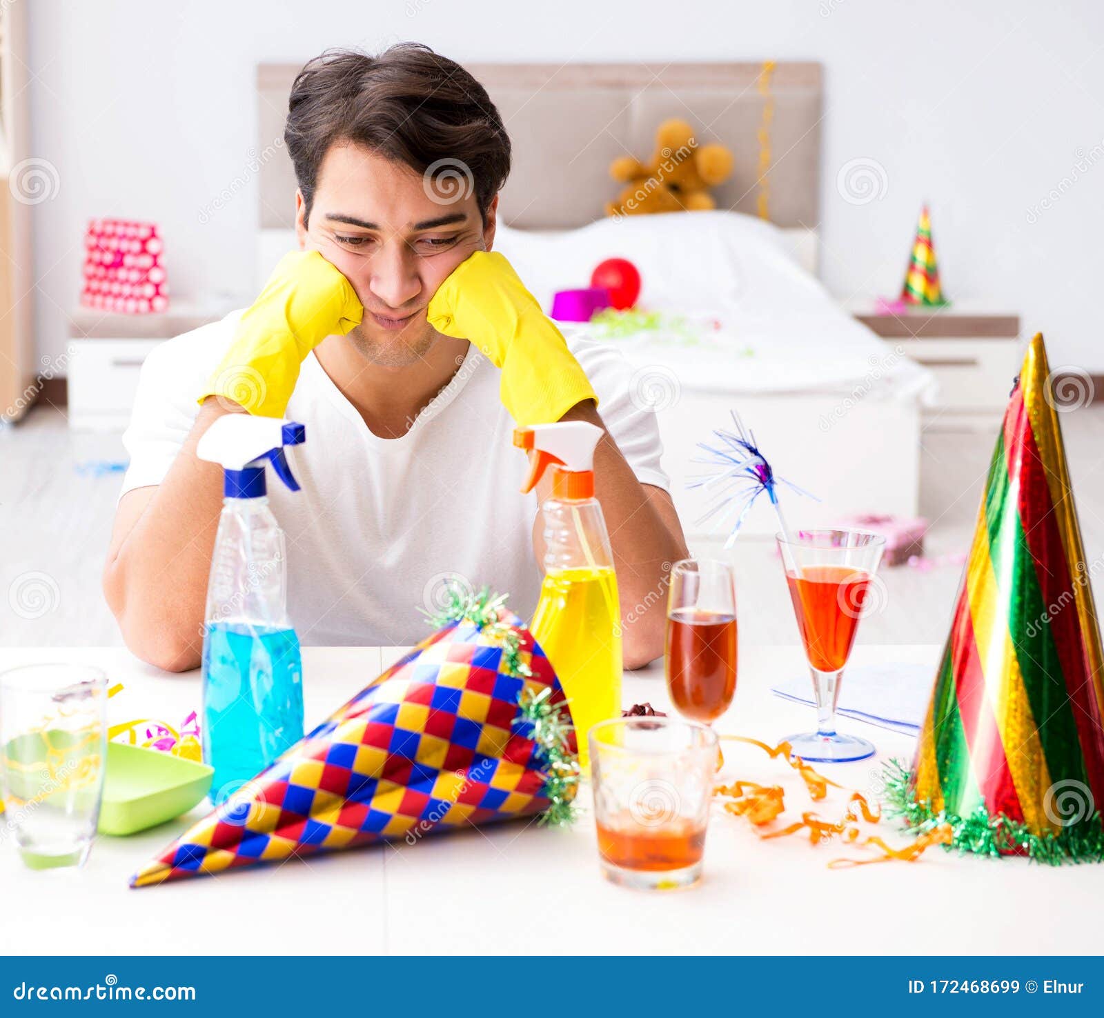 Man at Home after Heavy Partying Stock Image - Image of exhausted ...