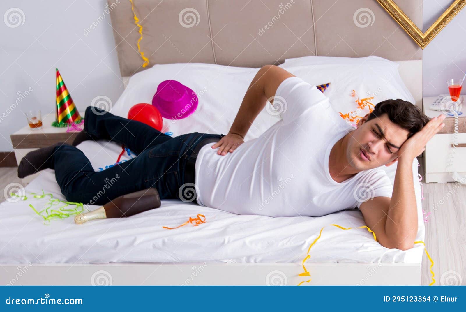 Man at Home after Heavy Partying Stock Photo - Image of corporate ...