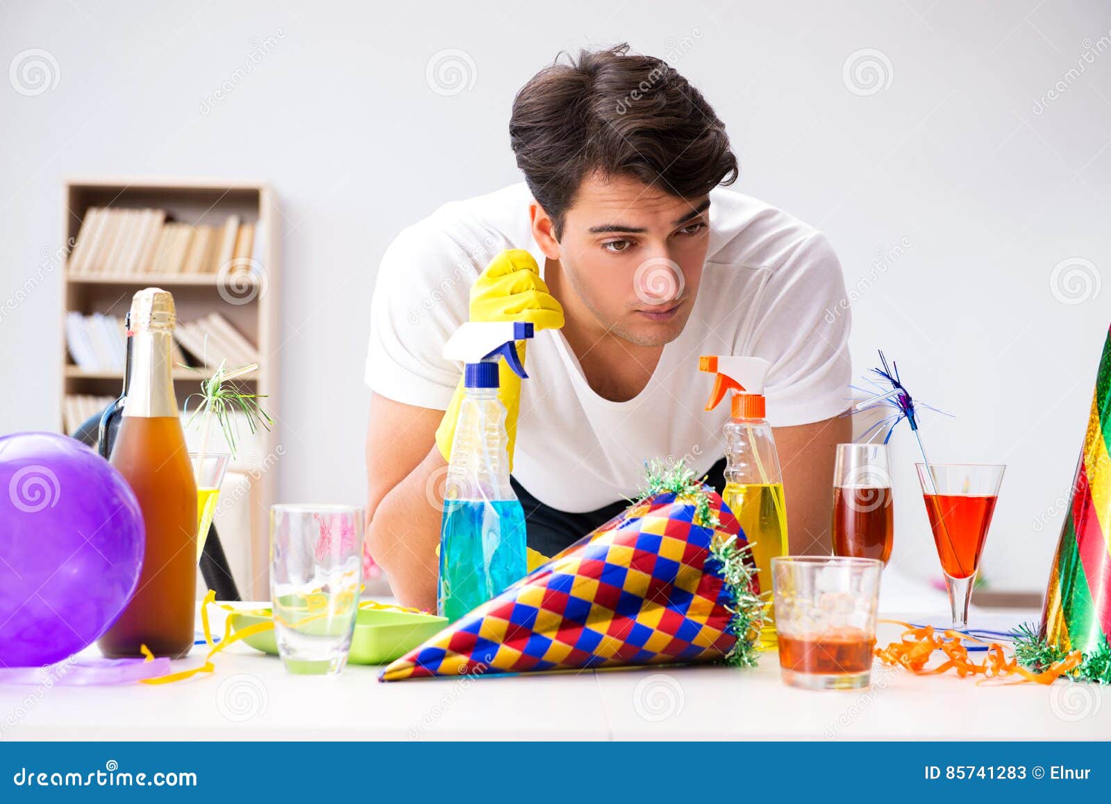 The Man at Home after Heavy Partying Stock Image - Image of alcohol ...