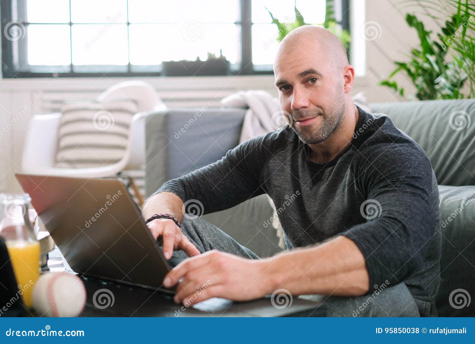 Man at home stock photo. Image of house, natural, adult - 95850038