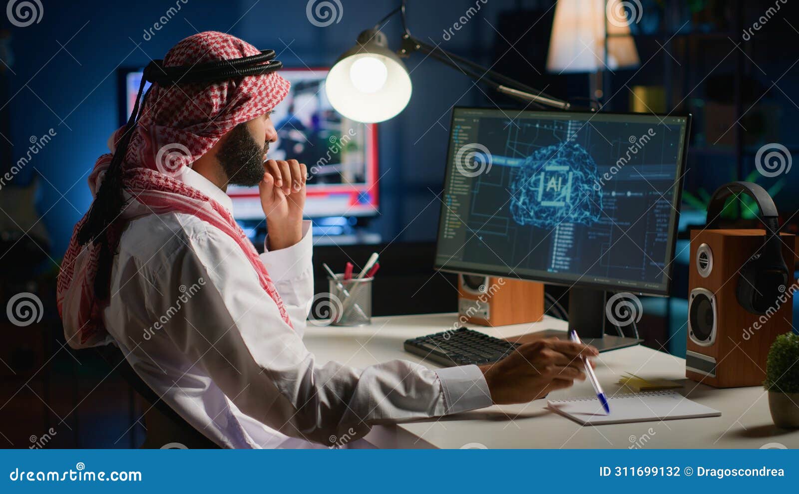 Man in Office Writing Complex Code Stock Photo - Image of admin ...